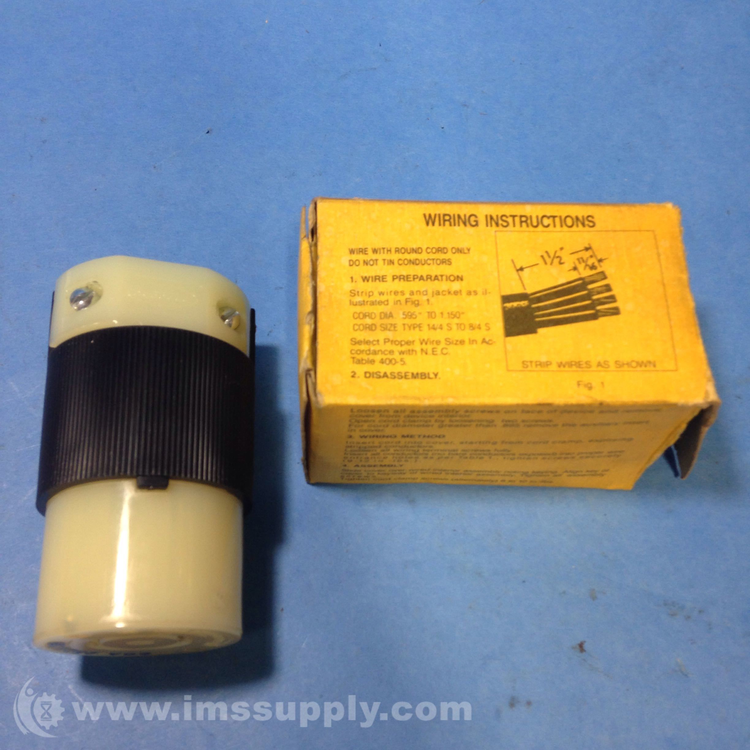 Hubbell 2423 231A Female 4 blade Connector Plug Twist Lock - IMS Supply