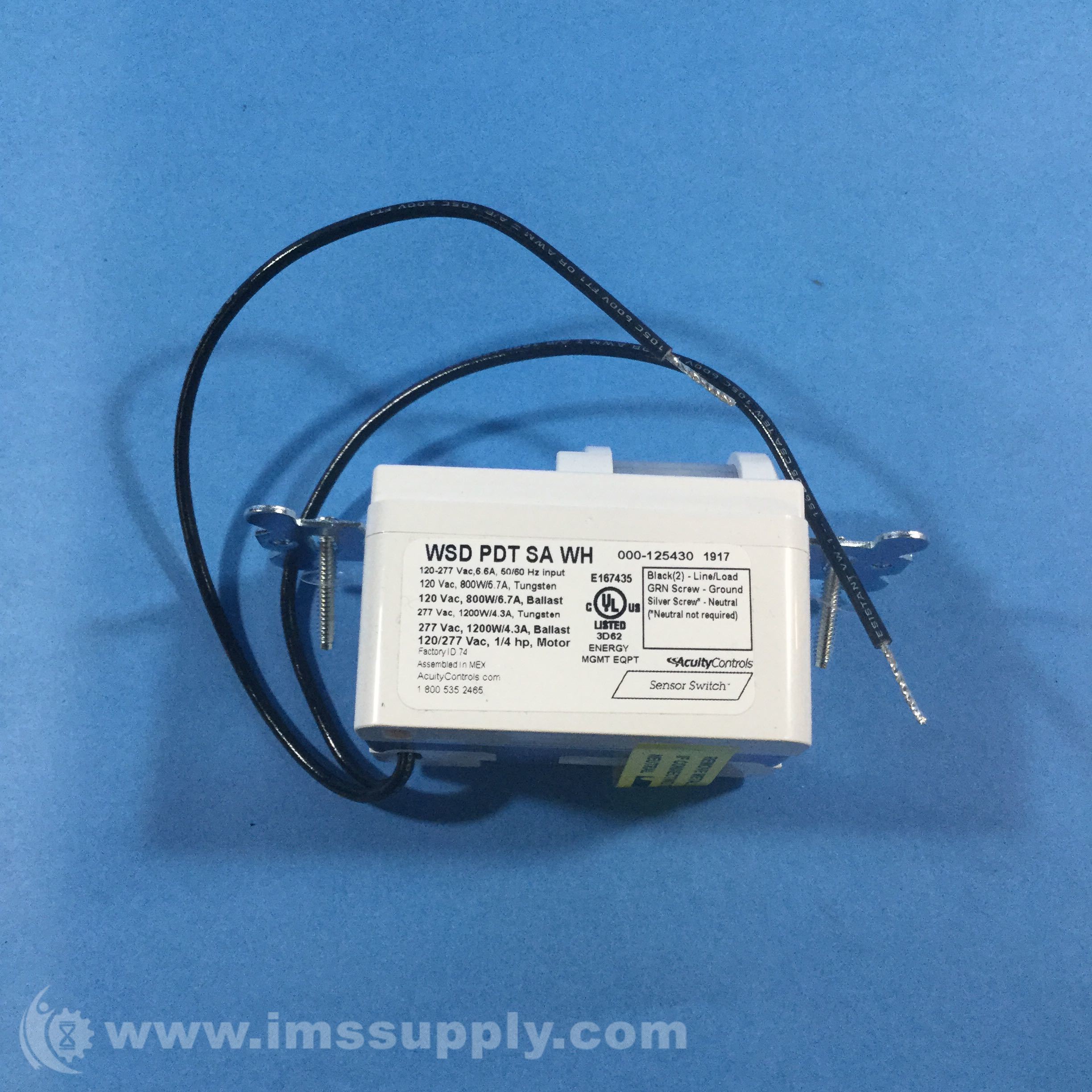 Acuity Controls WSD PDT SA WH Vacancy Sensor, 2025sq ft, White - IMS Supply