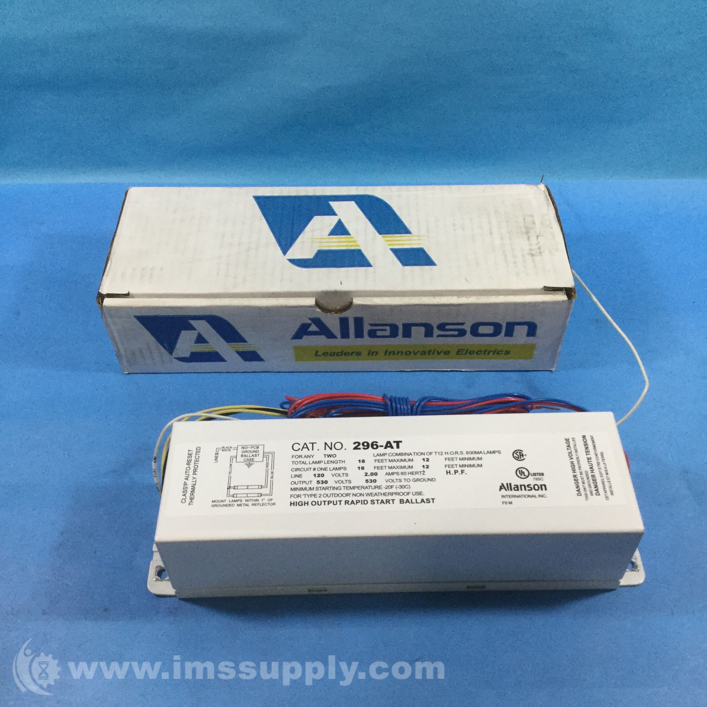 Allanson 296-AT 2-Lamp 12ft -16ft - High Outpu, Rapid Start - IMS Supply