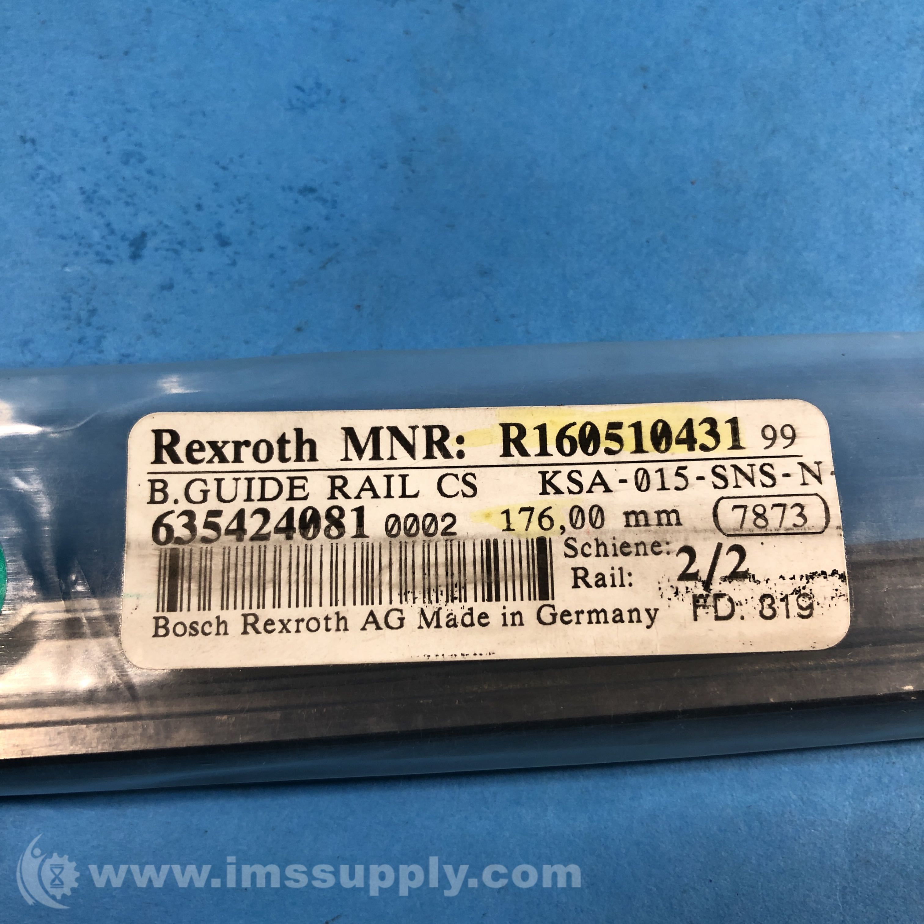 Bosch Rexroth R160510431 Linear Ball Guide Rail - IMS Supply