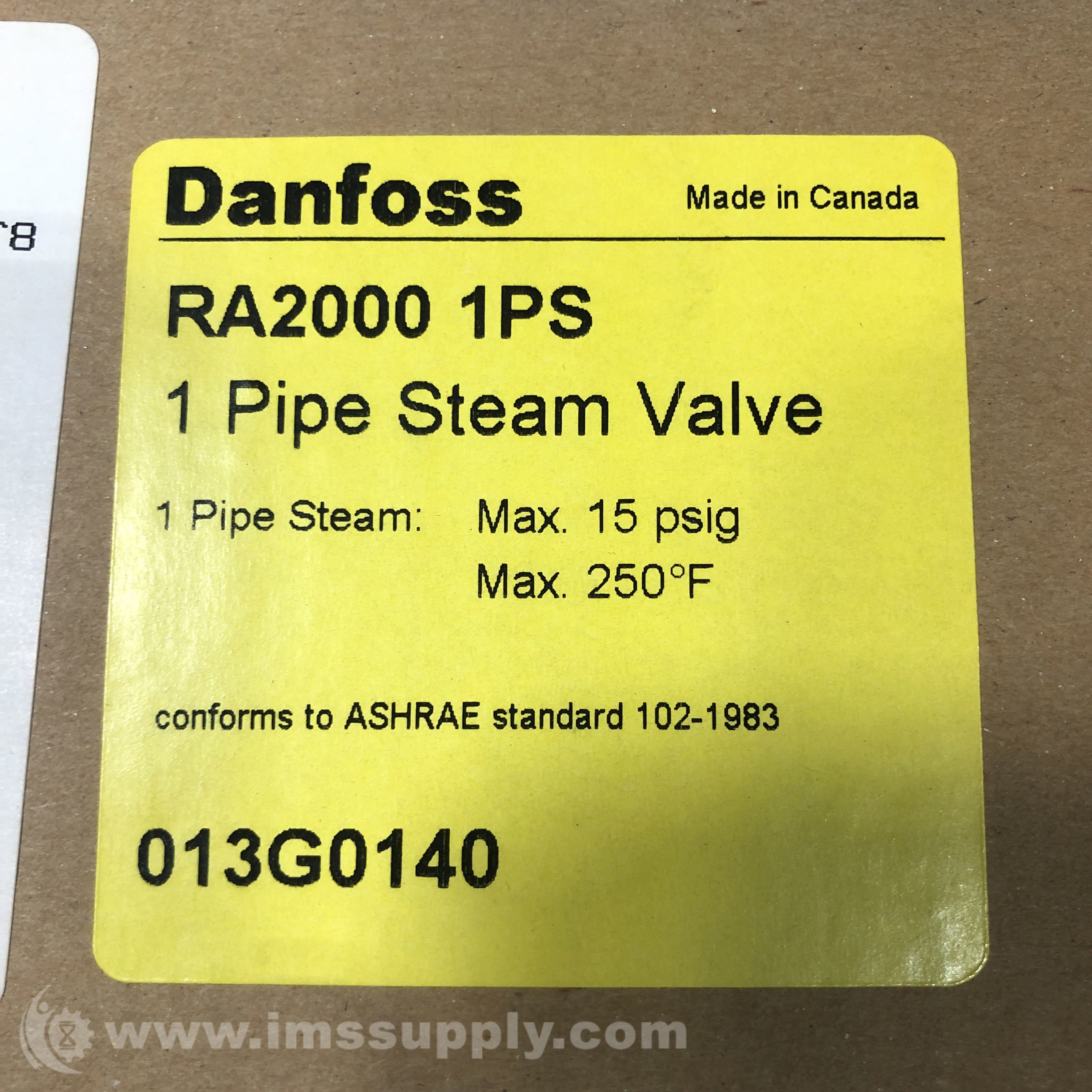 Danfoss RA2000 1PS 1 Pipe Steam Valve - IMS Supply