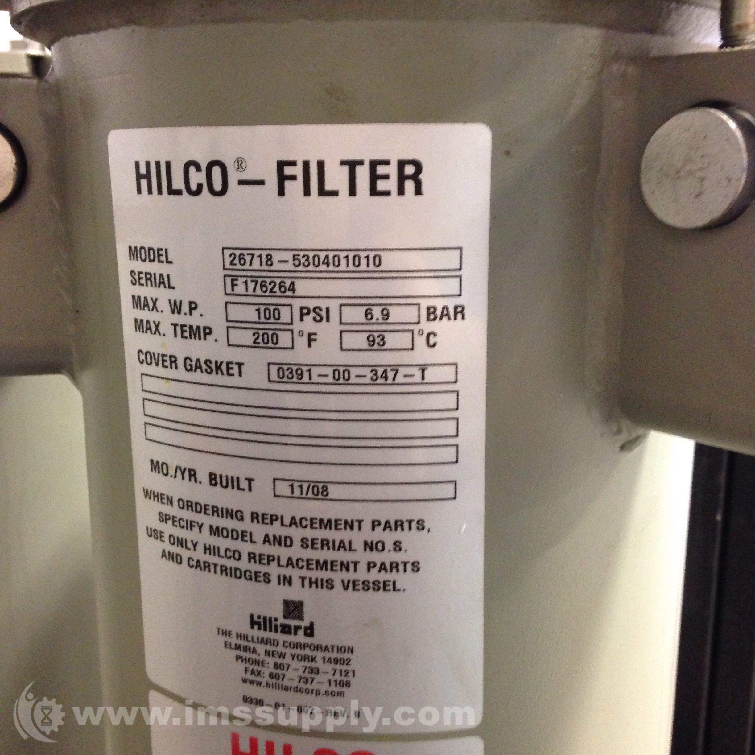Hilliard Corporation 26718-530401010 Dual Filter Unit 1PH Pump - IMS Supply