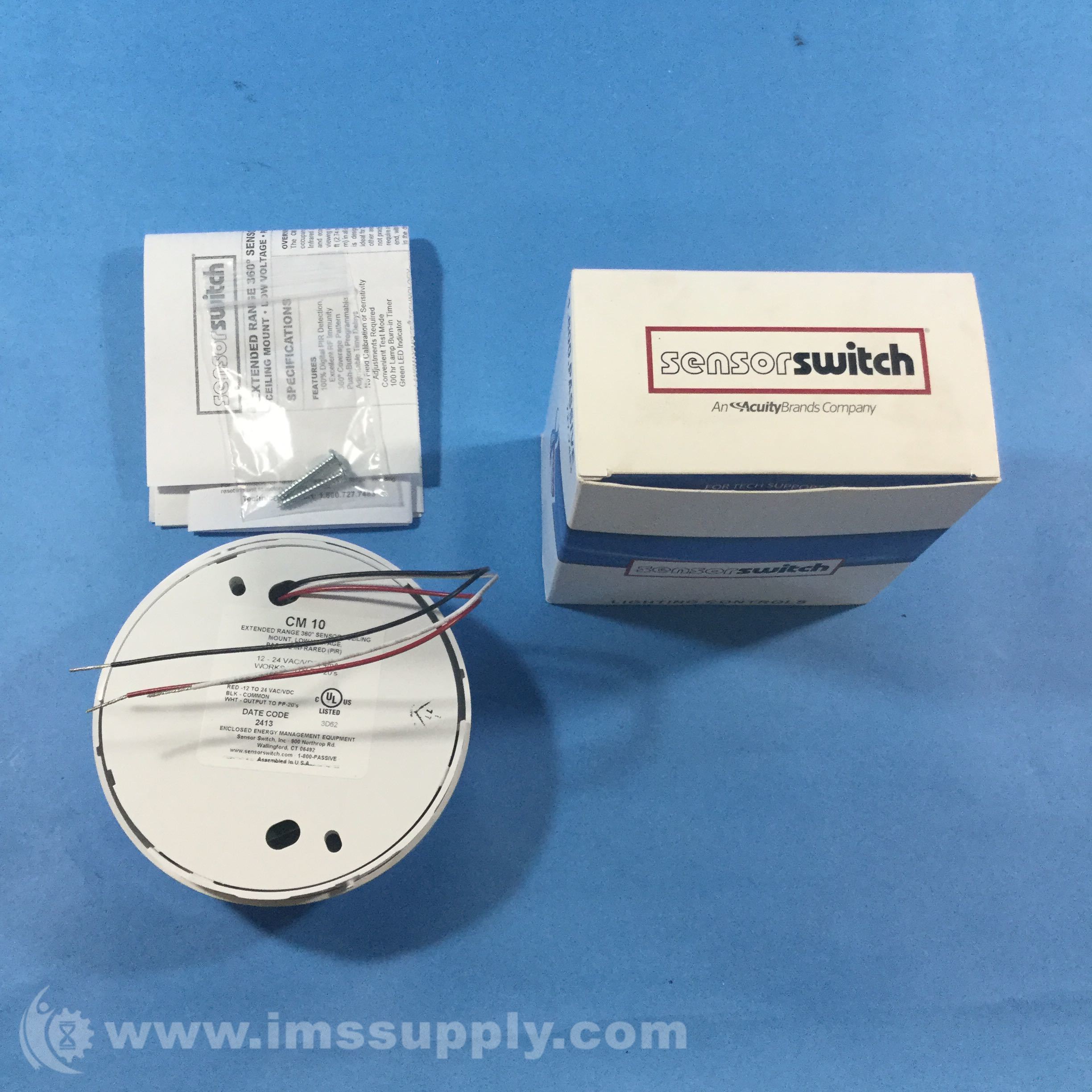 Sensor Switch CM 10 Occupancy Sensor, Infrared, Ceiling Mount - IMS Supply