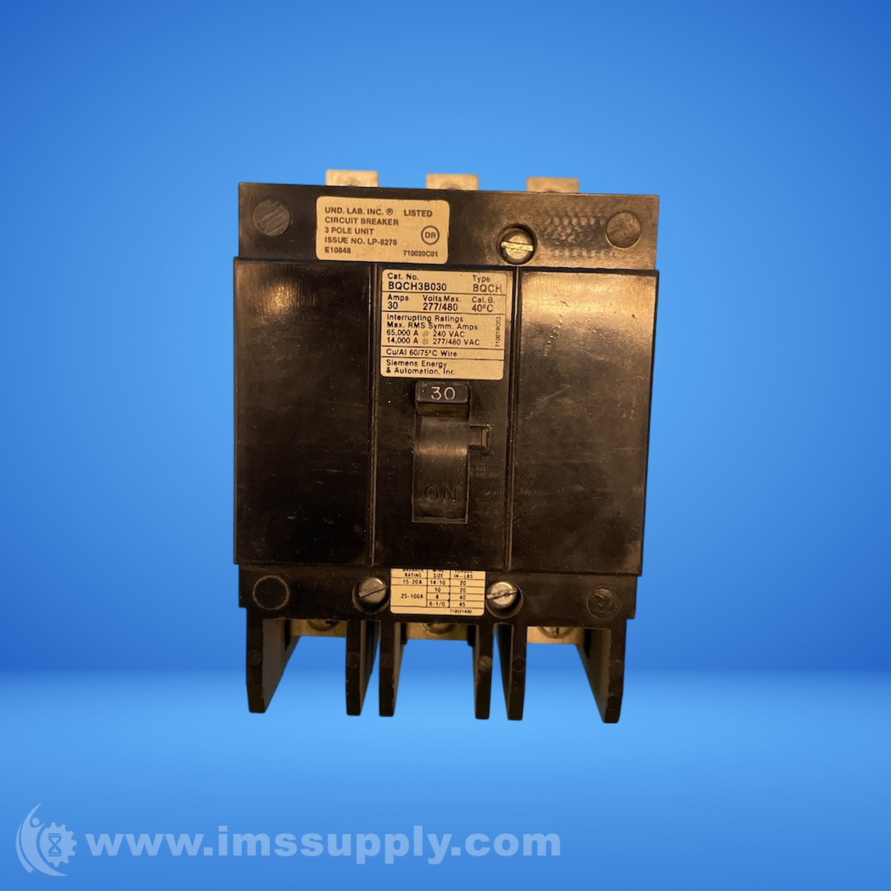 Siemens BQCH3B030 Circuit Breaker, 30 Amp - IMS Supply