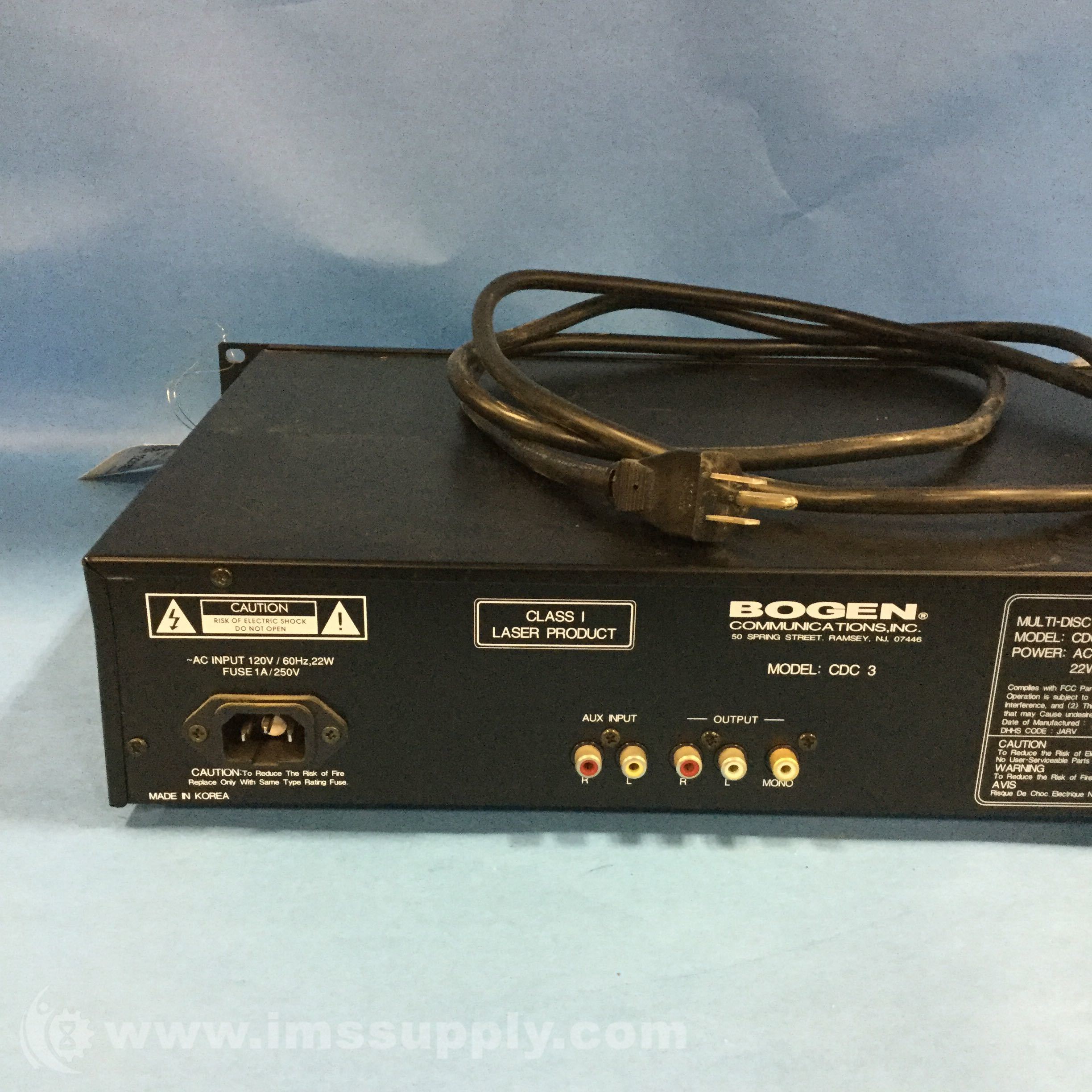 Bogen Communication CDC 3 Multi-Disc CD Player - IMS Supply