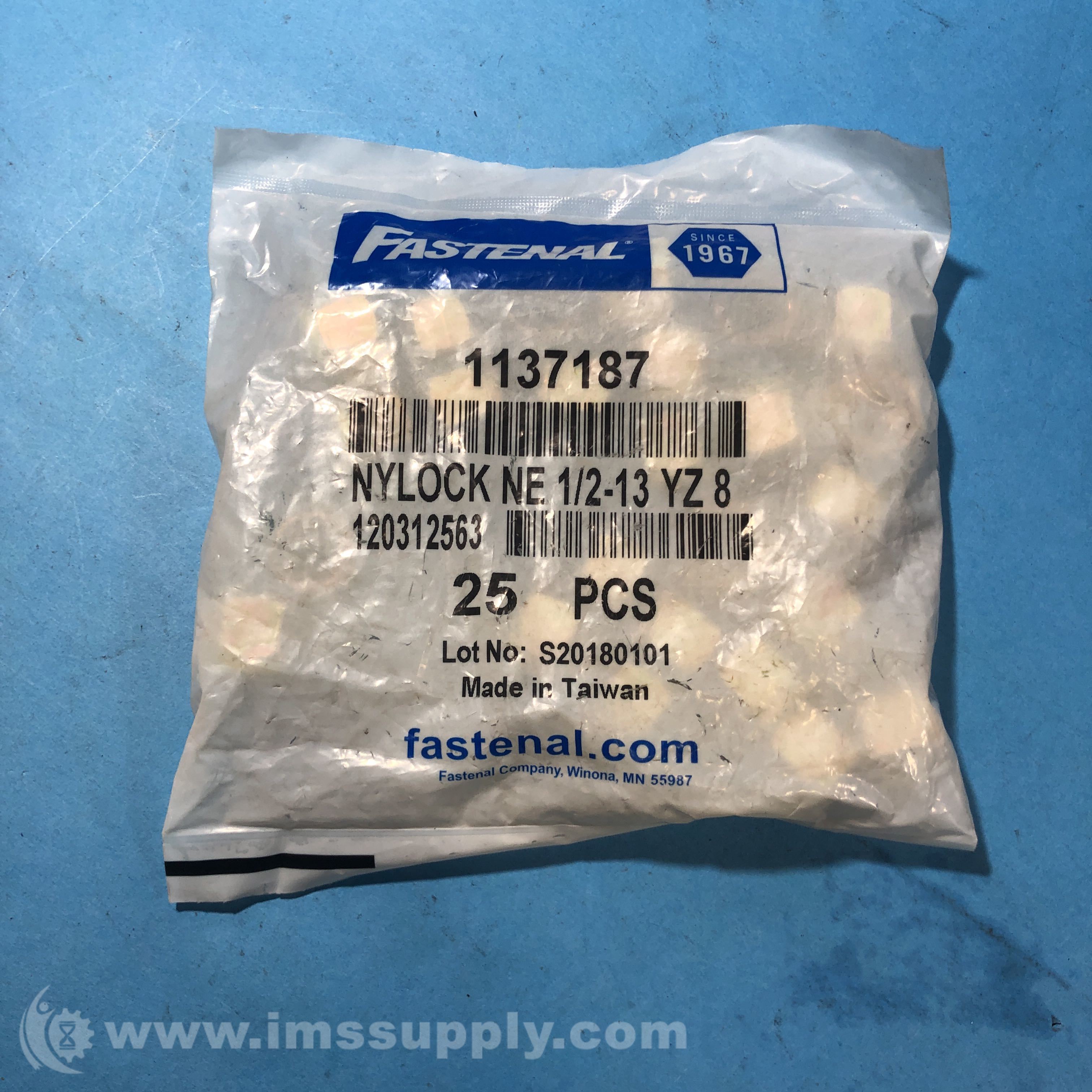 Fastenal 1137187 Nylock NE 1/2-13 YZ 8, Bag of 25 - IMS Supply