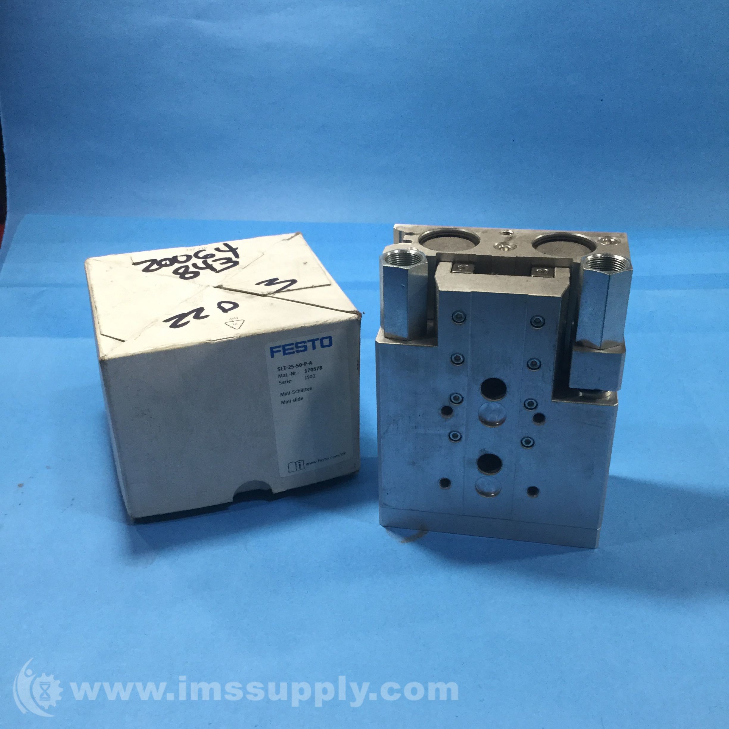 Festo SLT-25-50-P-A Actuator, Mini Slide, Air, 25x50mm Stroke - IMS Supply