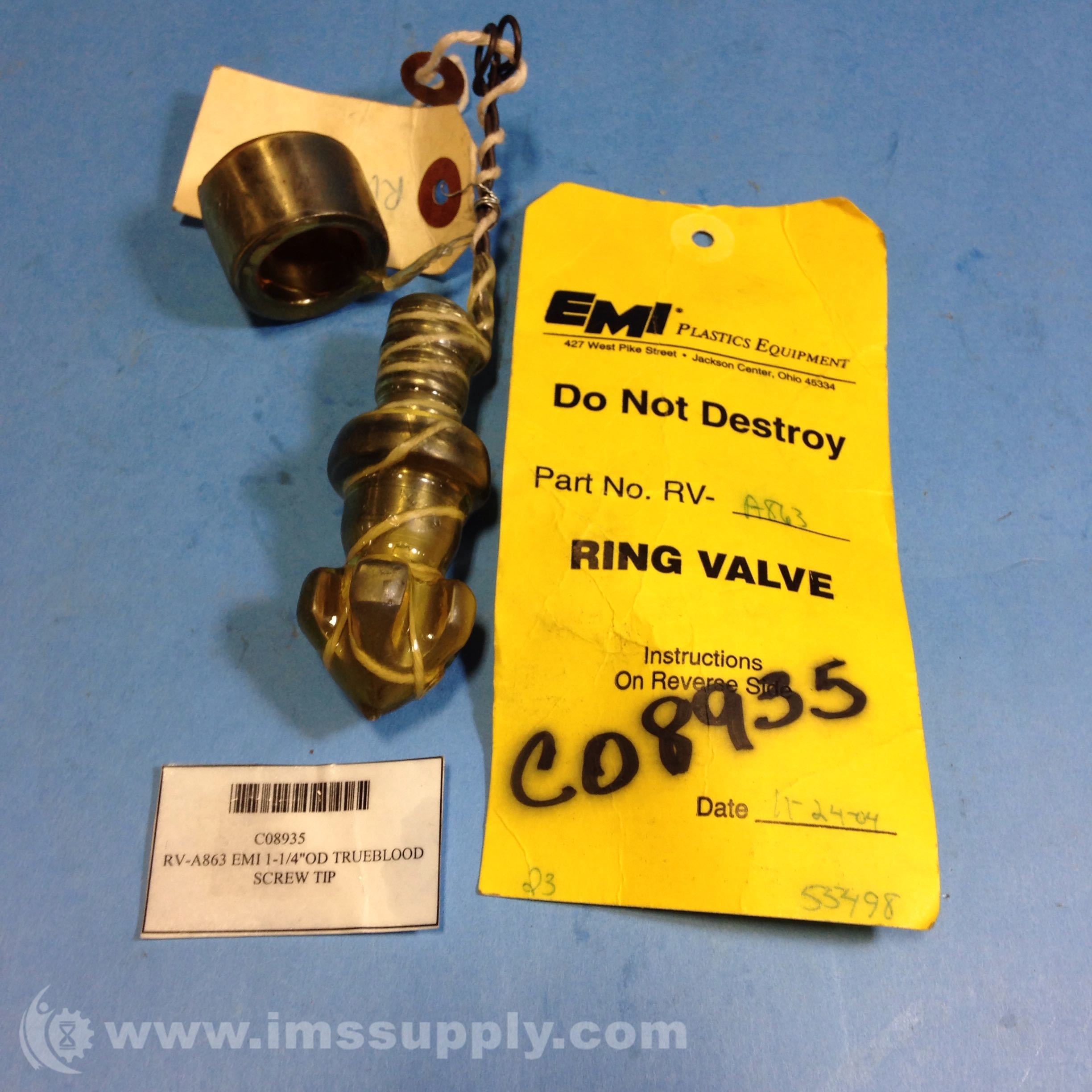 Emi RV-A786 1-1/4OD Two Piece Screw Tip/Check Valve - IMS Supply