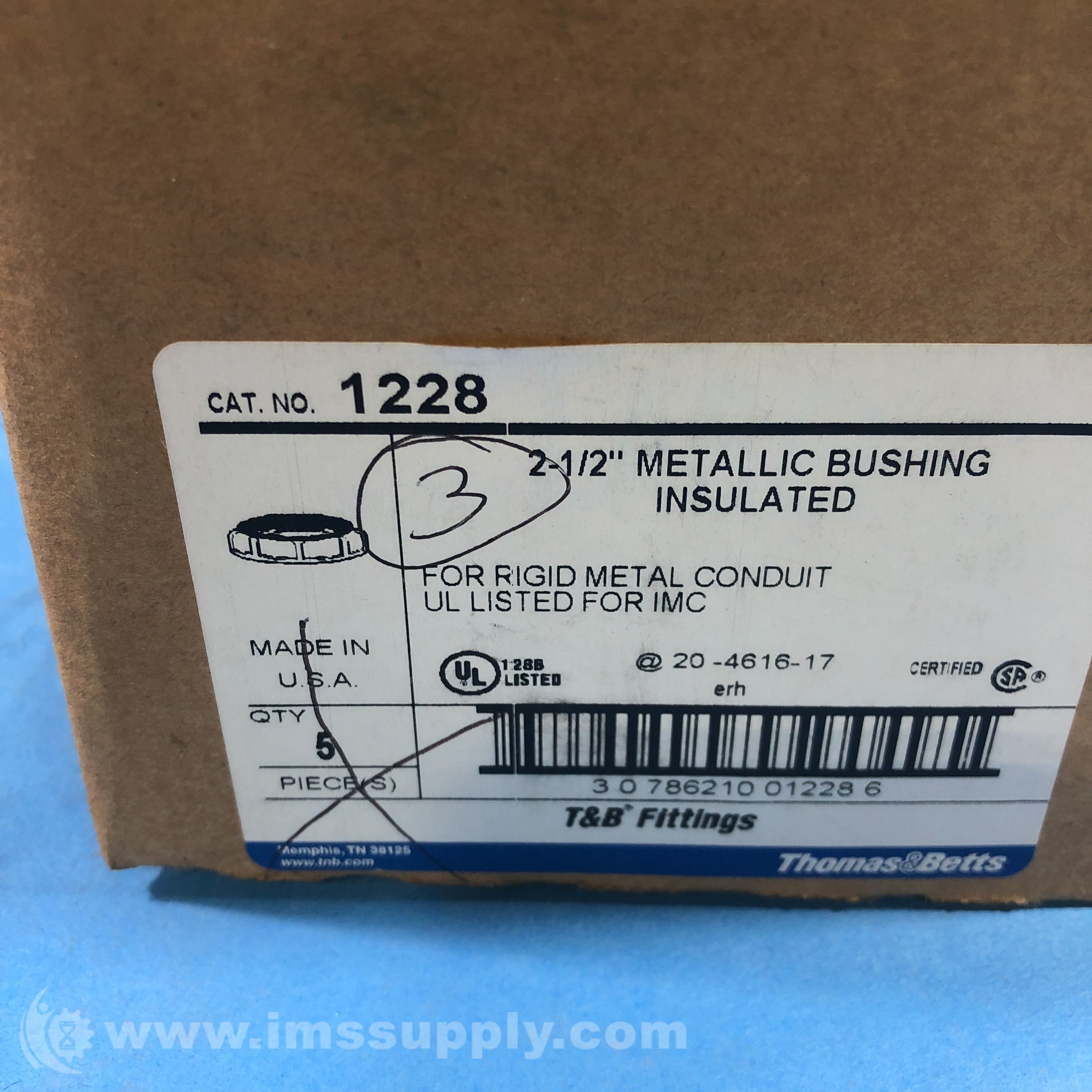 Thomas & Betts 1228 2-1/2 Insulated Iron Bushing - IMS Supply