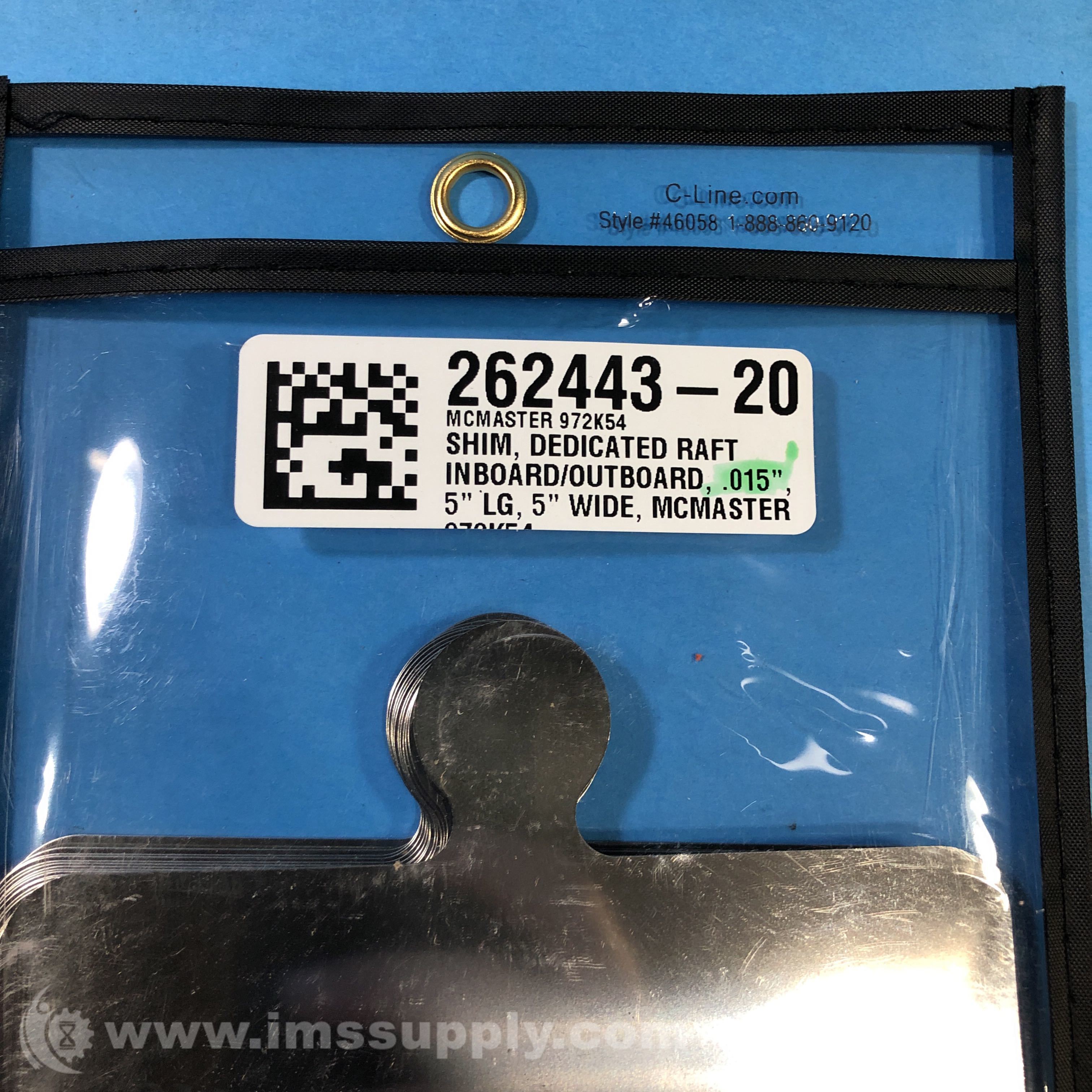 McMaster-Carr 972K54 Pack of 20 Slotted Shims - IMS Supply