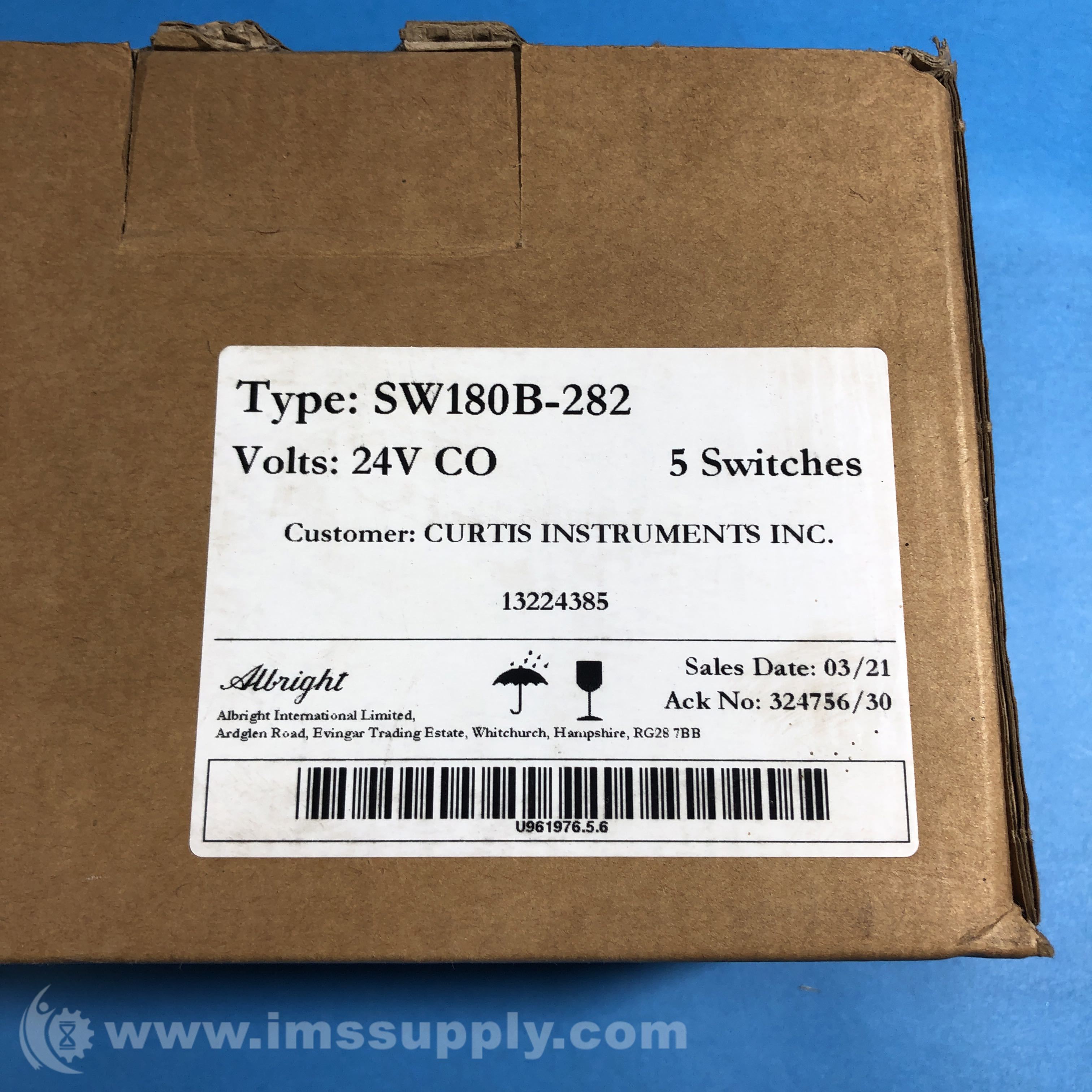 Albright International SW180B-282 Box of 5 Solenoid Contactors - IMS Supply