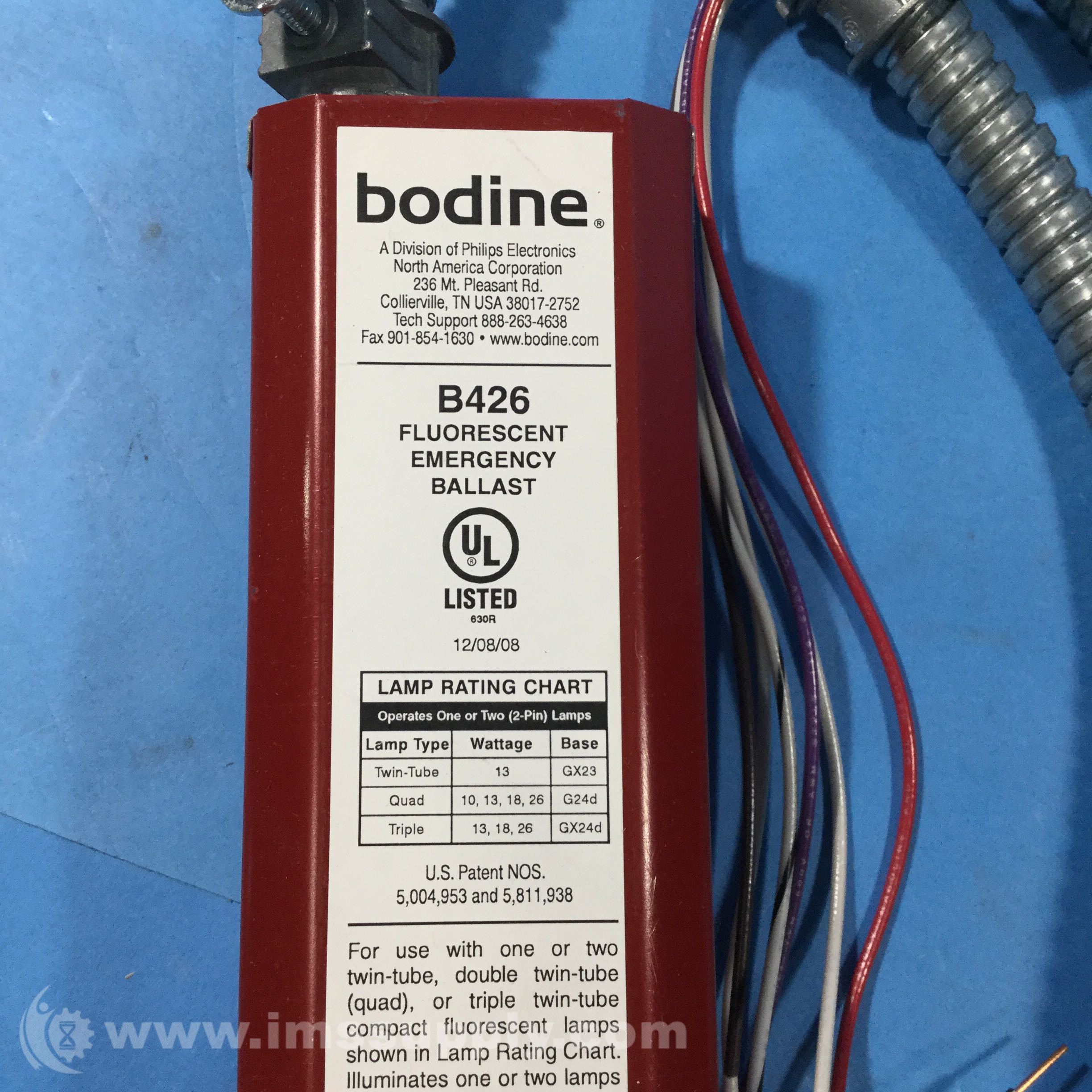 Bodine Electric B426 Emergency Ballast, 26W, 2-Pin, 950 Lumens - IMS Supply