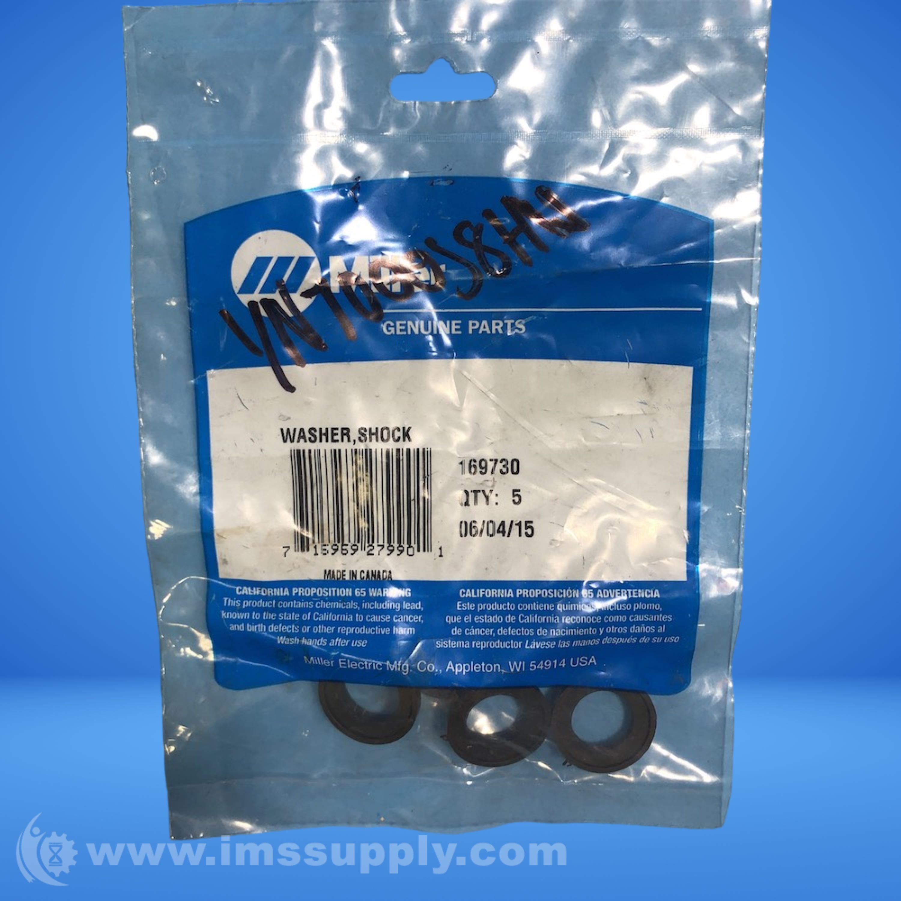 MILLER Shock Washer 169730 Bag of 5 - IMS Supply