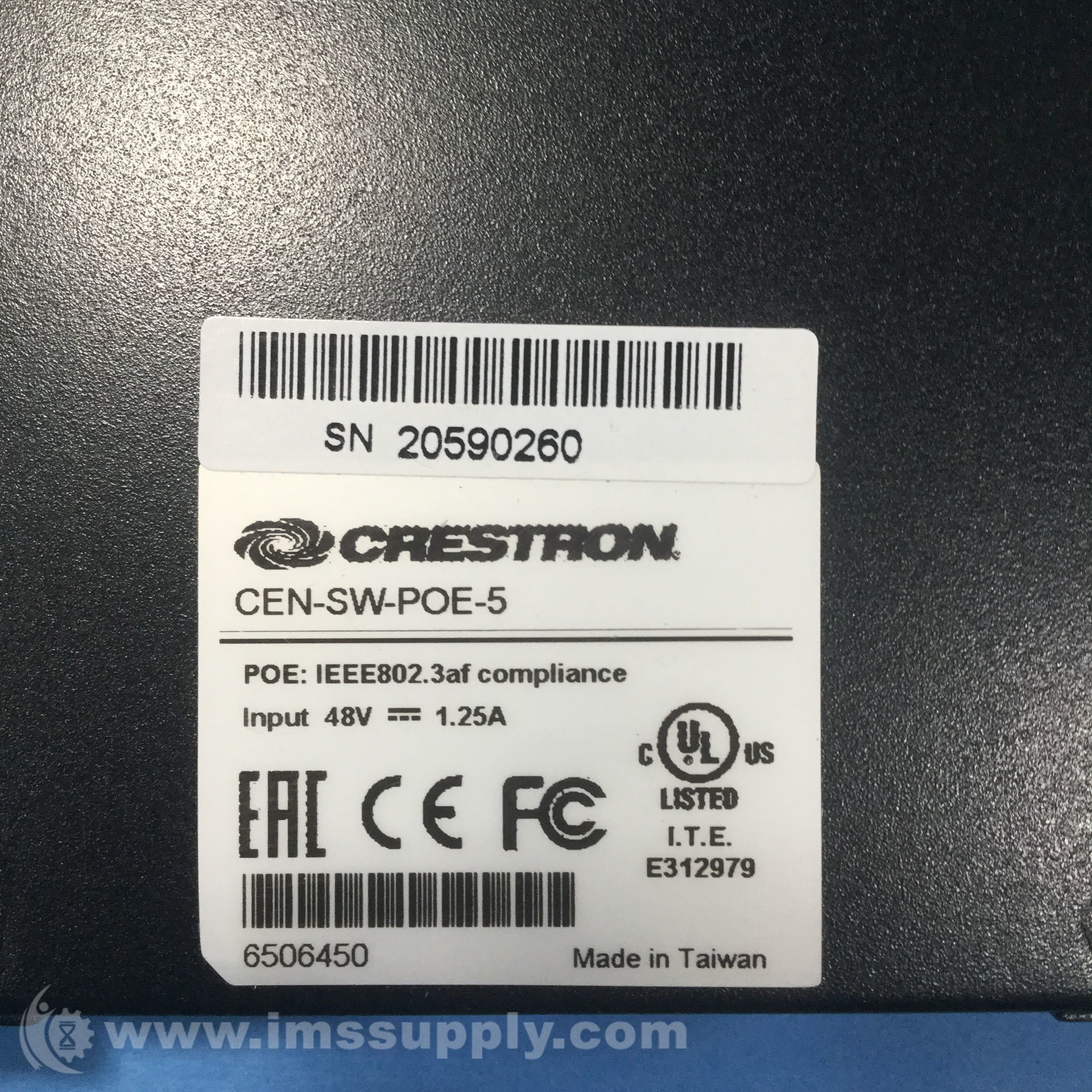 Crestron CEN-SW-POE-5 Power over Ethernet Switch - IMS Supply