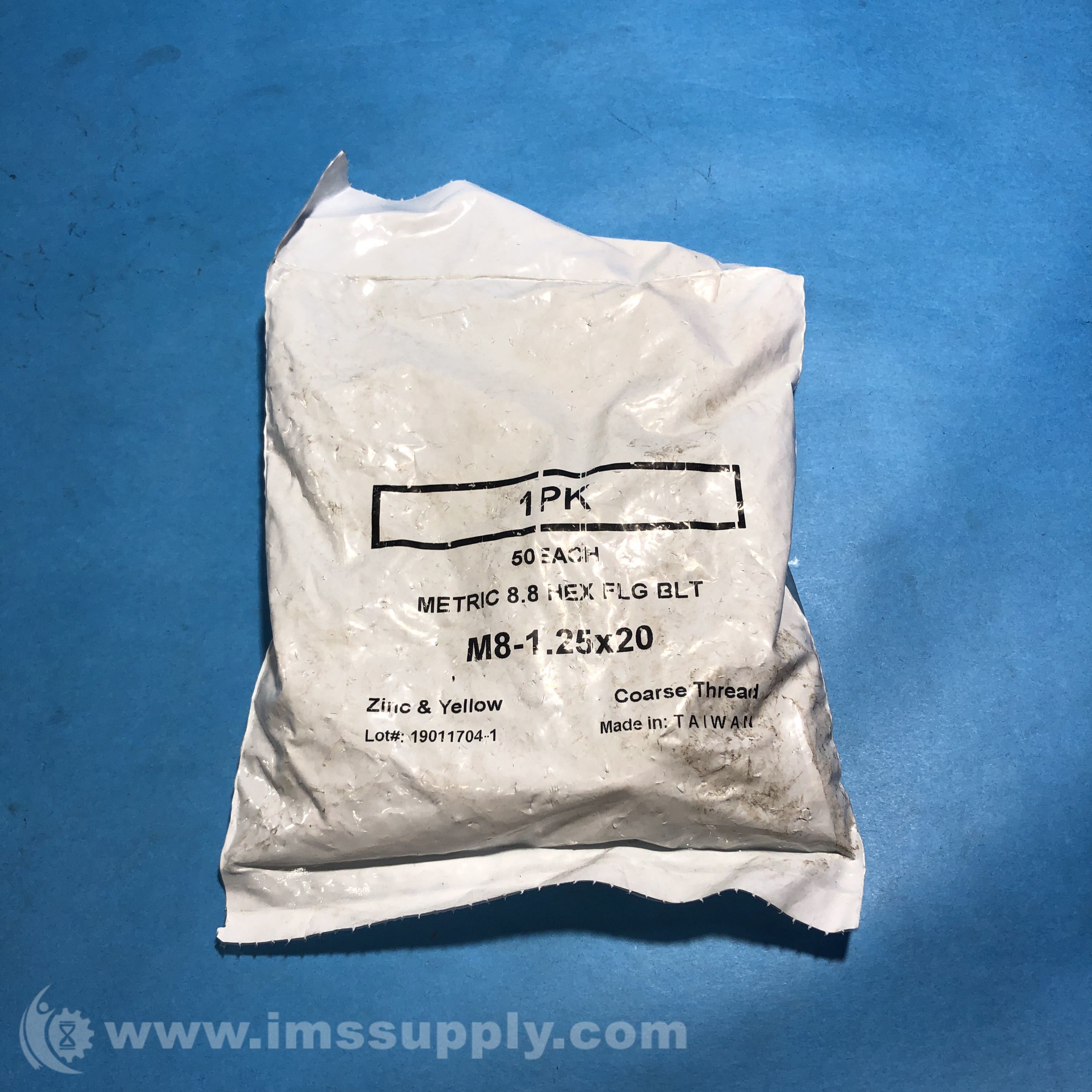 M8-1.25X20 Bag of 50 Metric 8.8 Hex Flange Bolt Screws - IMS Supply