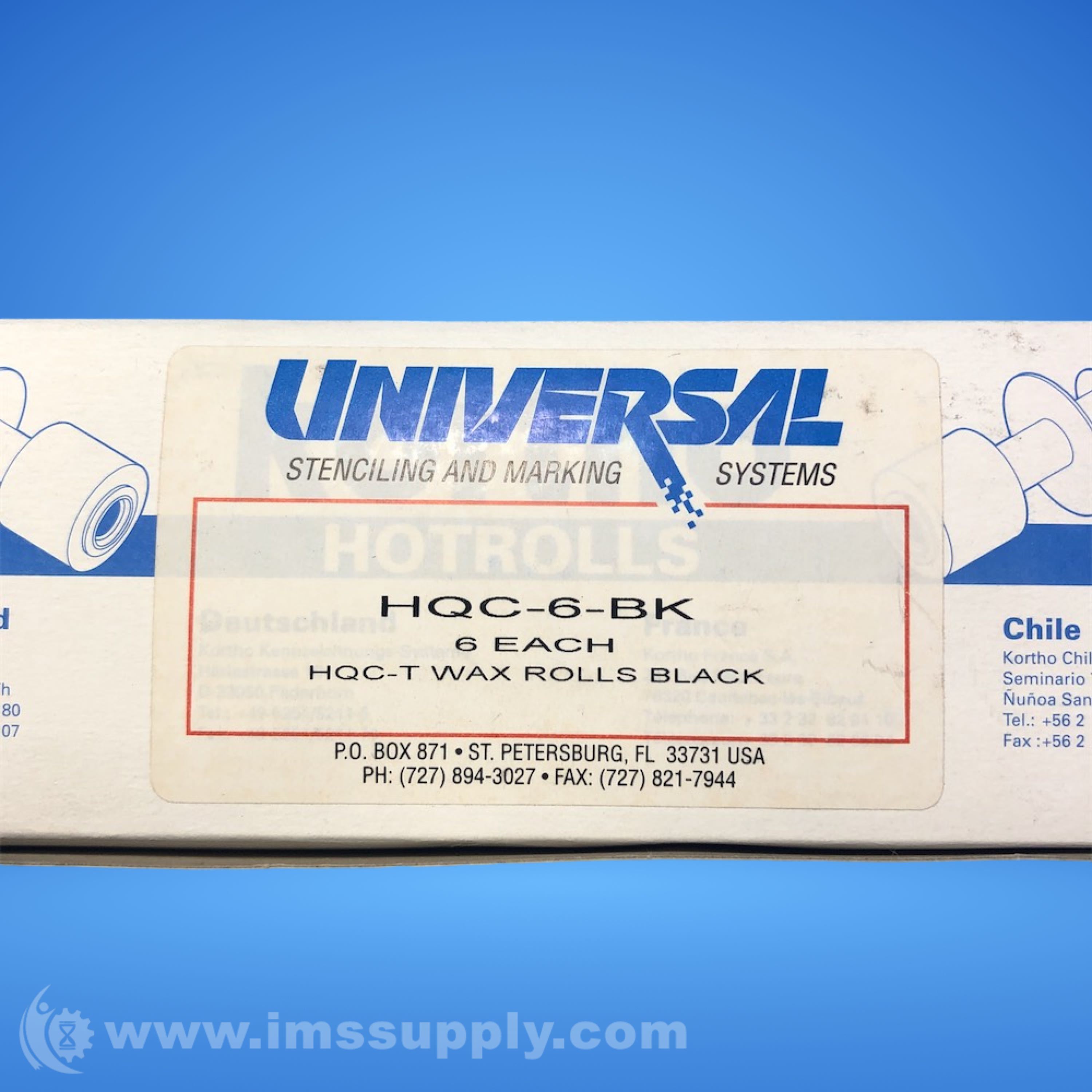 Universal HQC-6-BK Box of 6 - IMS Supply