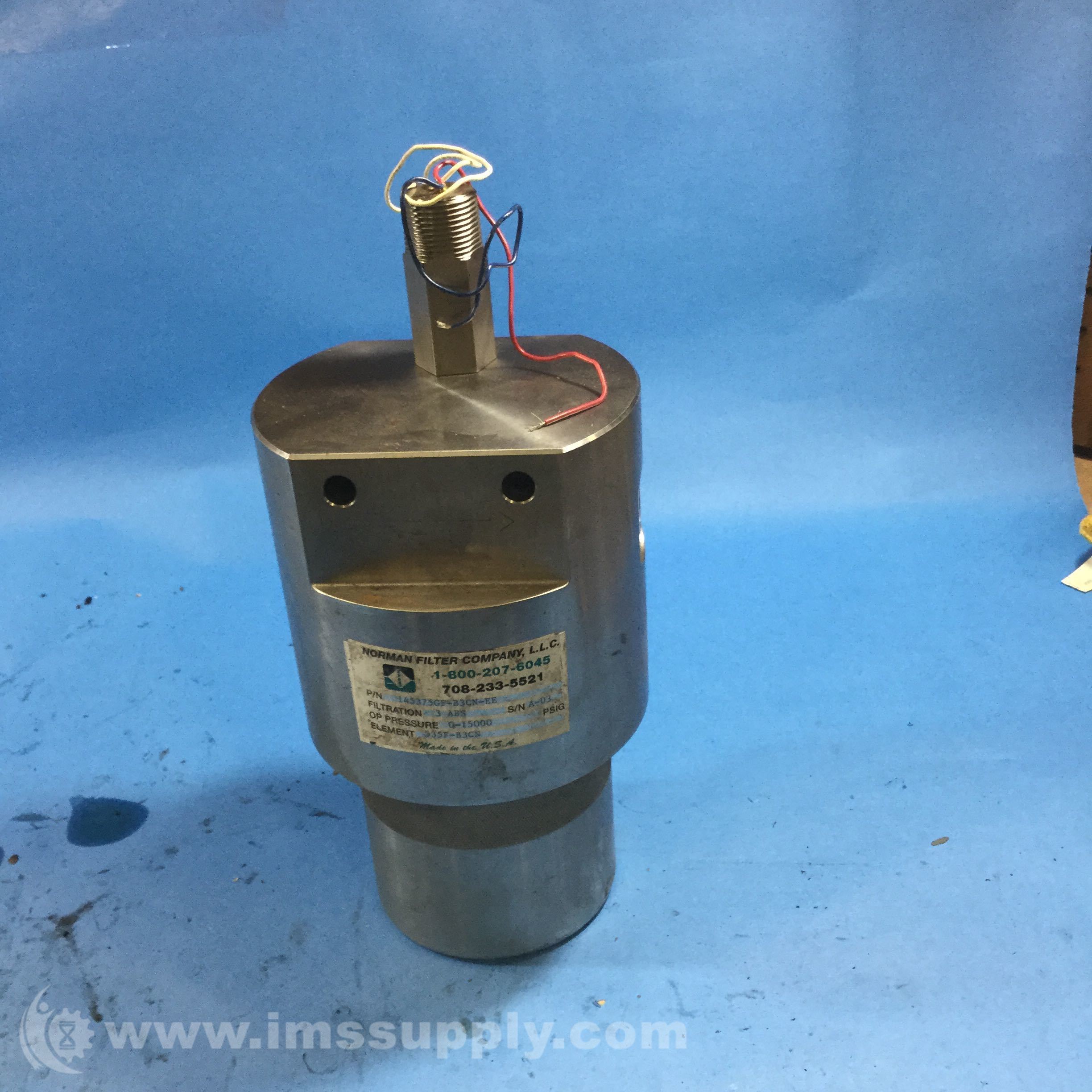 Norman Filter Company 145375GF-B3CN-EE 15,000PSI Hydraulic - IMS Supply