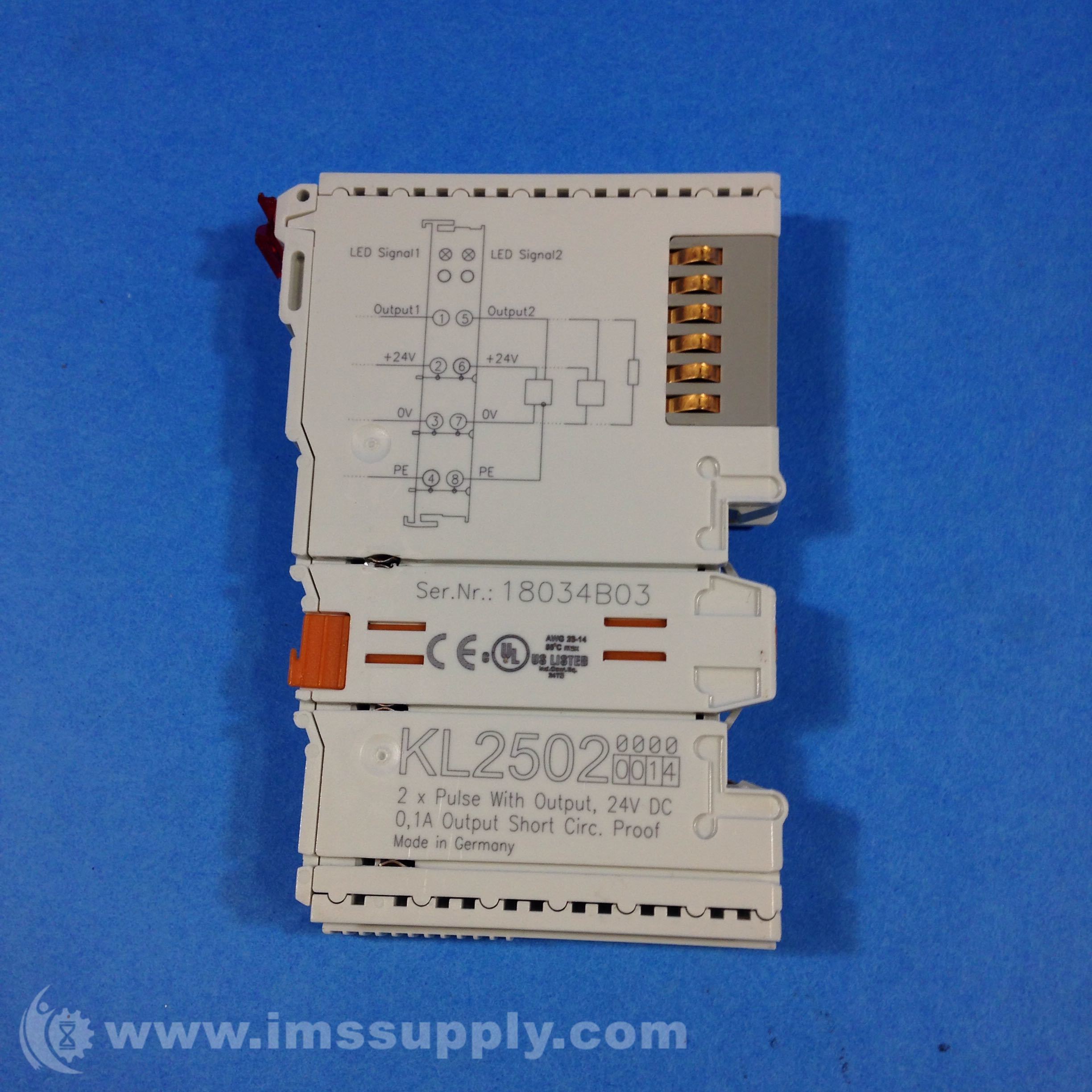 Beckhoff KL2502 2-Channel Pulse Width Output Terminal 24V DC - IMS Supply