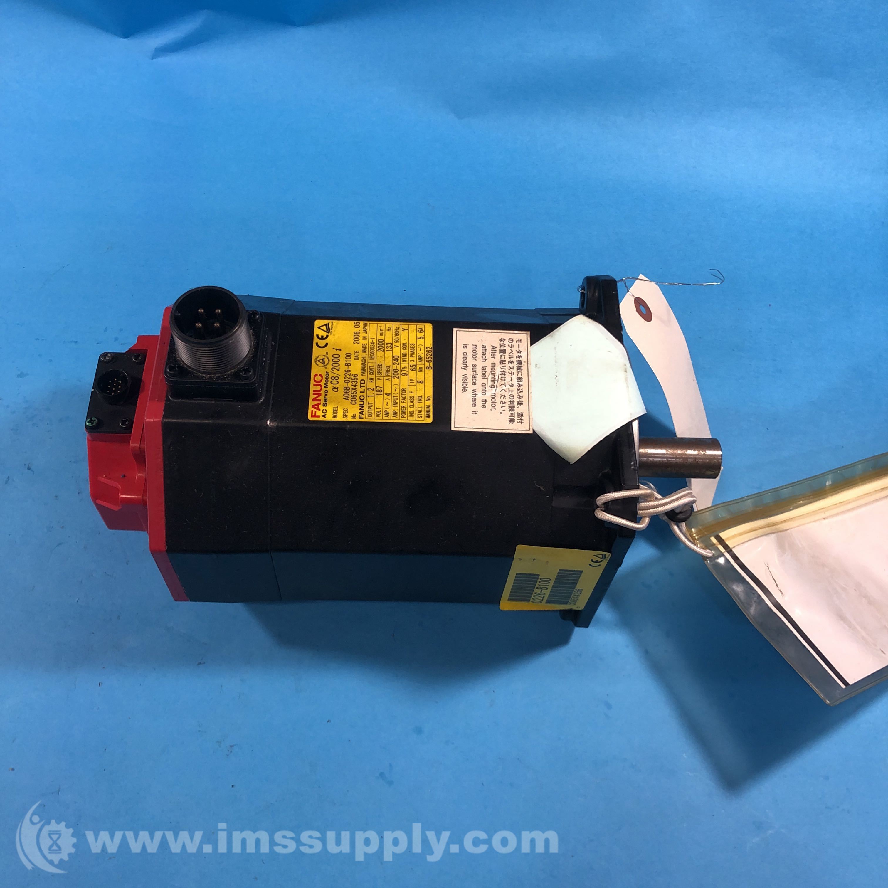 Fanuc A06B-0226-B100 AC Servo Motor 2000RPM 200-240V 50/60Hz - IMS Supply