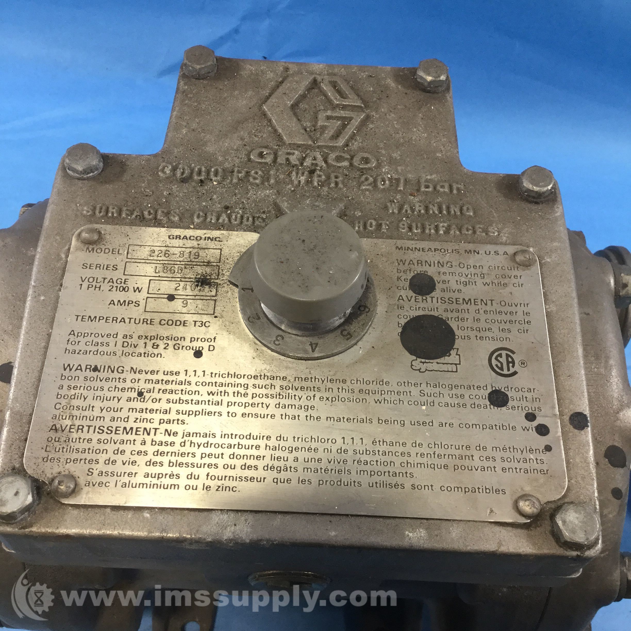 Graco 226-819 240 Volt, Vis-Con High Pressure Fluid Heater - IMS Supply