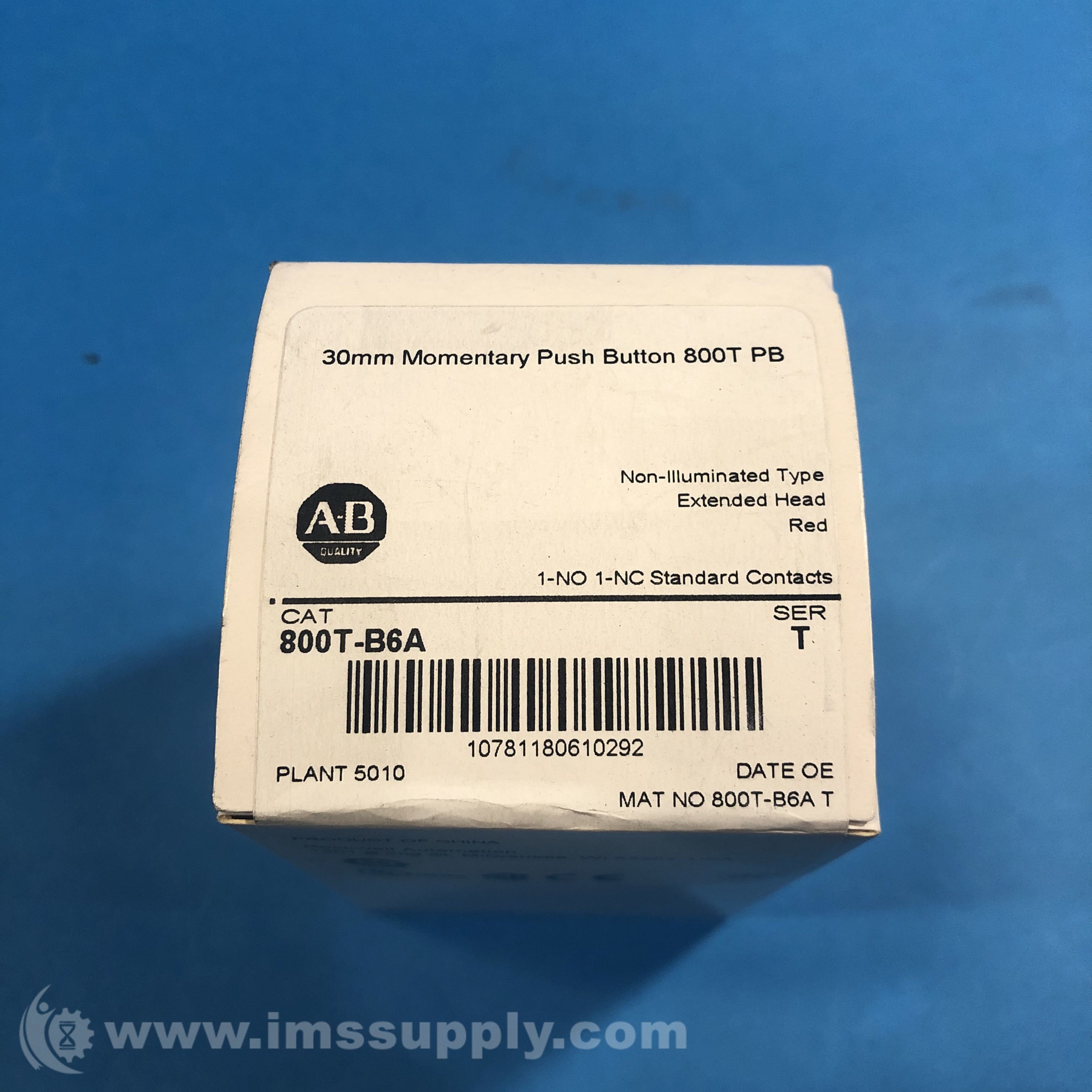 Allen Bradley 800T-B6A Series T Push Button Switch, 600 VAC/VDC - IMS Supply