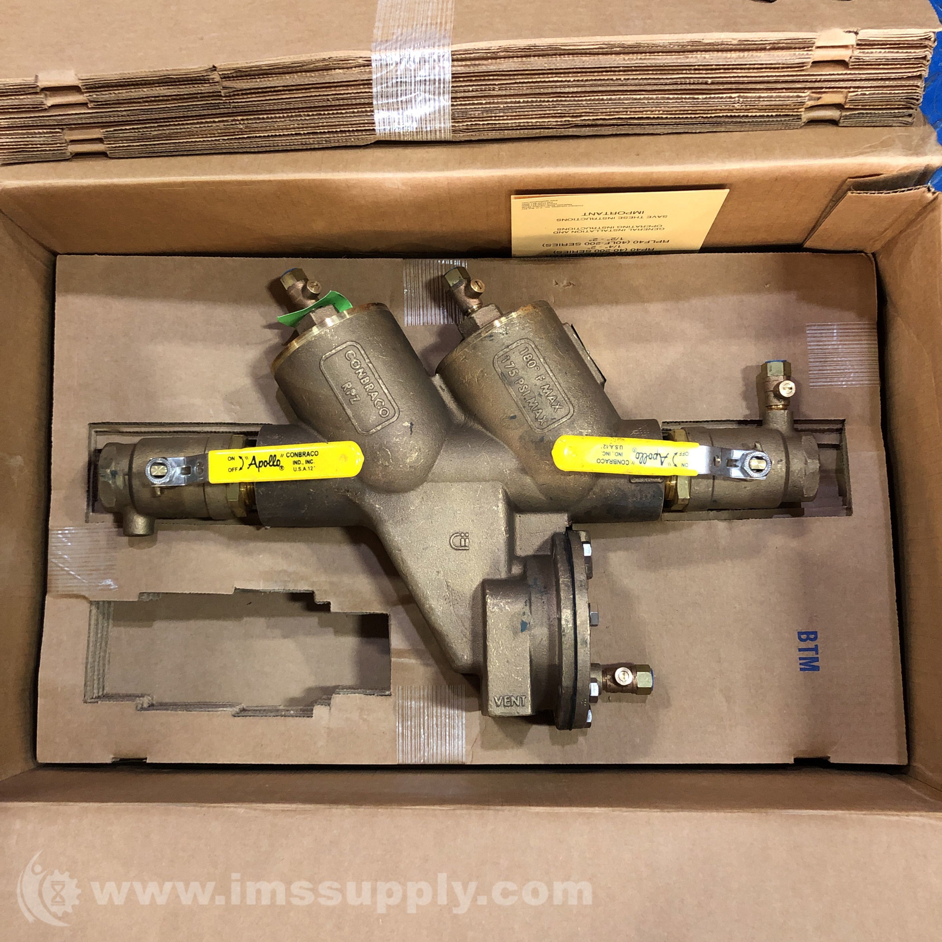 Apollo RP40 Size 1-1/4 Inch Bronze Push Backflow Preventer Valve - IMS ...