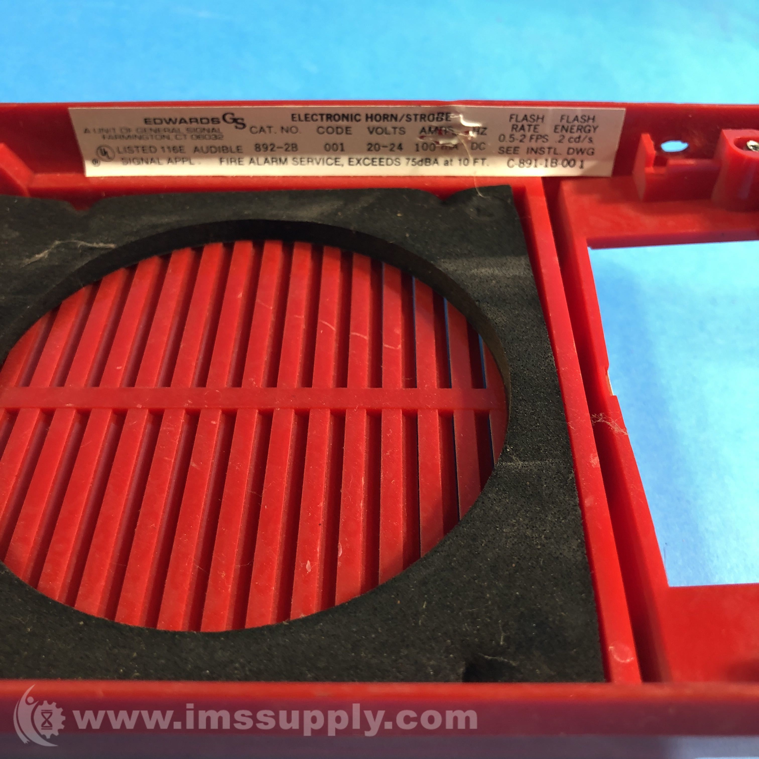 Edwards 892-2B Fire Alarm, 20-24 Volt, 100 Amp - IMS Supply