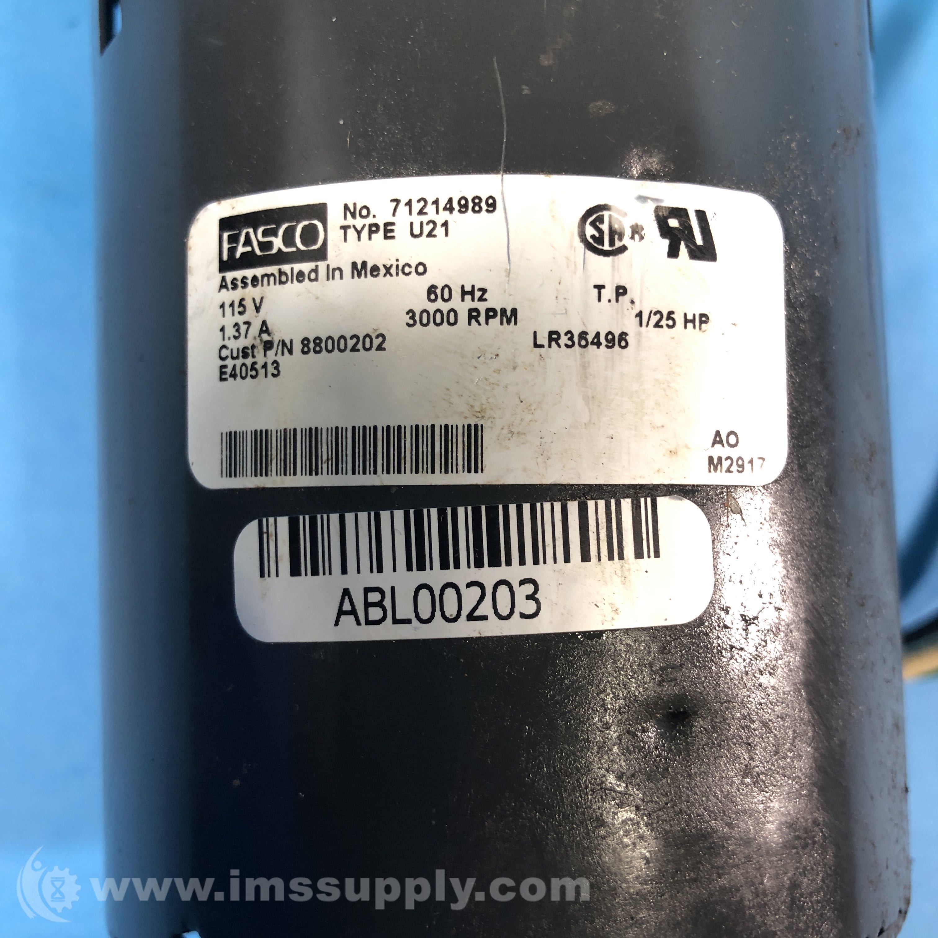 Fasco 7121-4989 Electric Fan Motor - IMS Supply