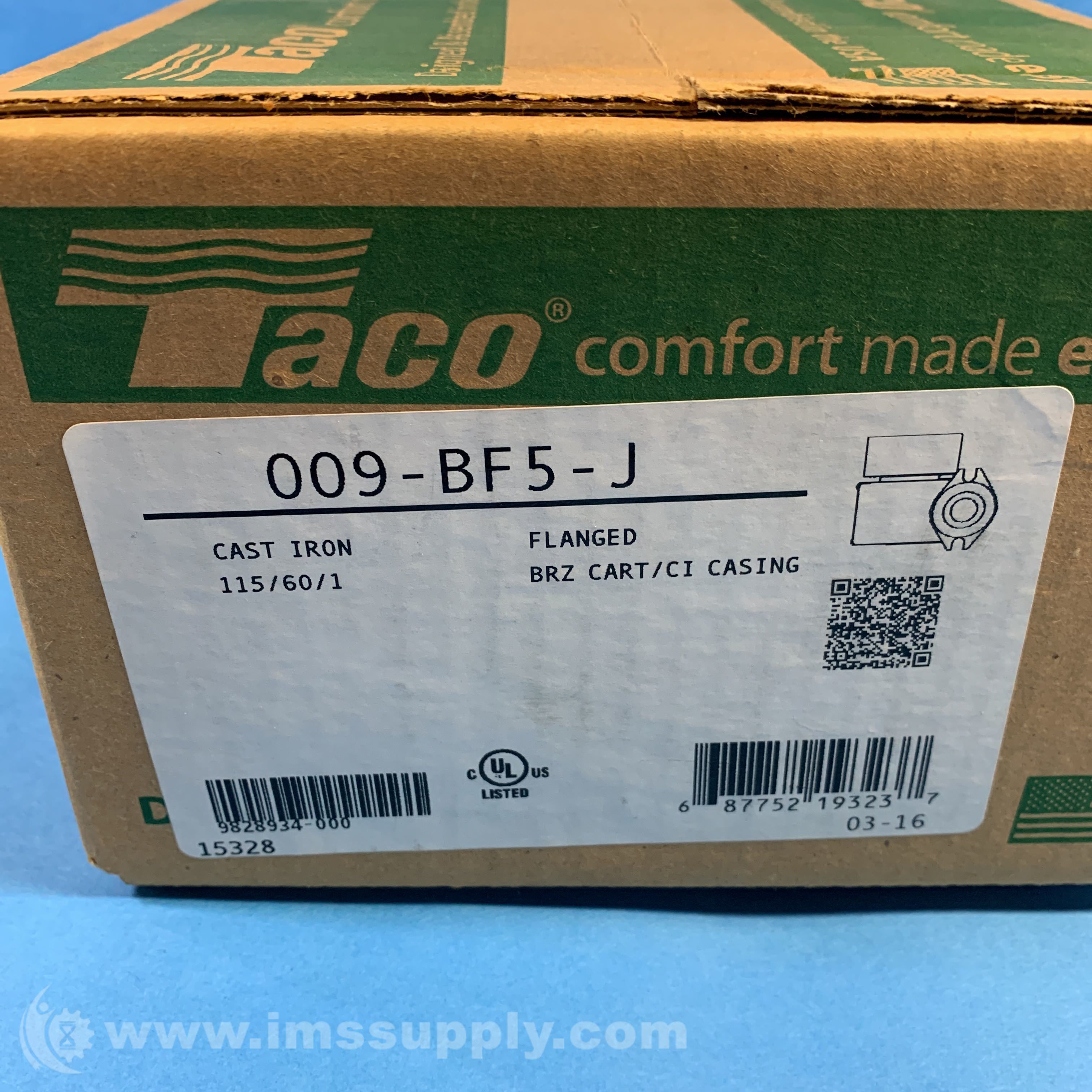 Taco 009-BF5-J Circulating Pump for Outdoor Wood Boilers - IMS Supply