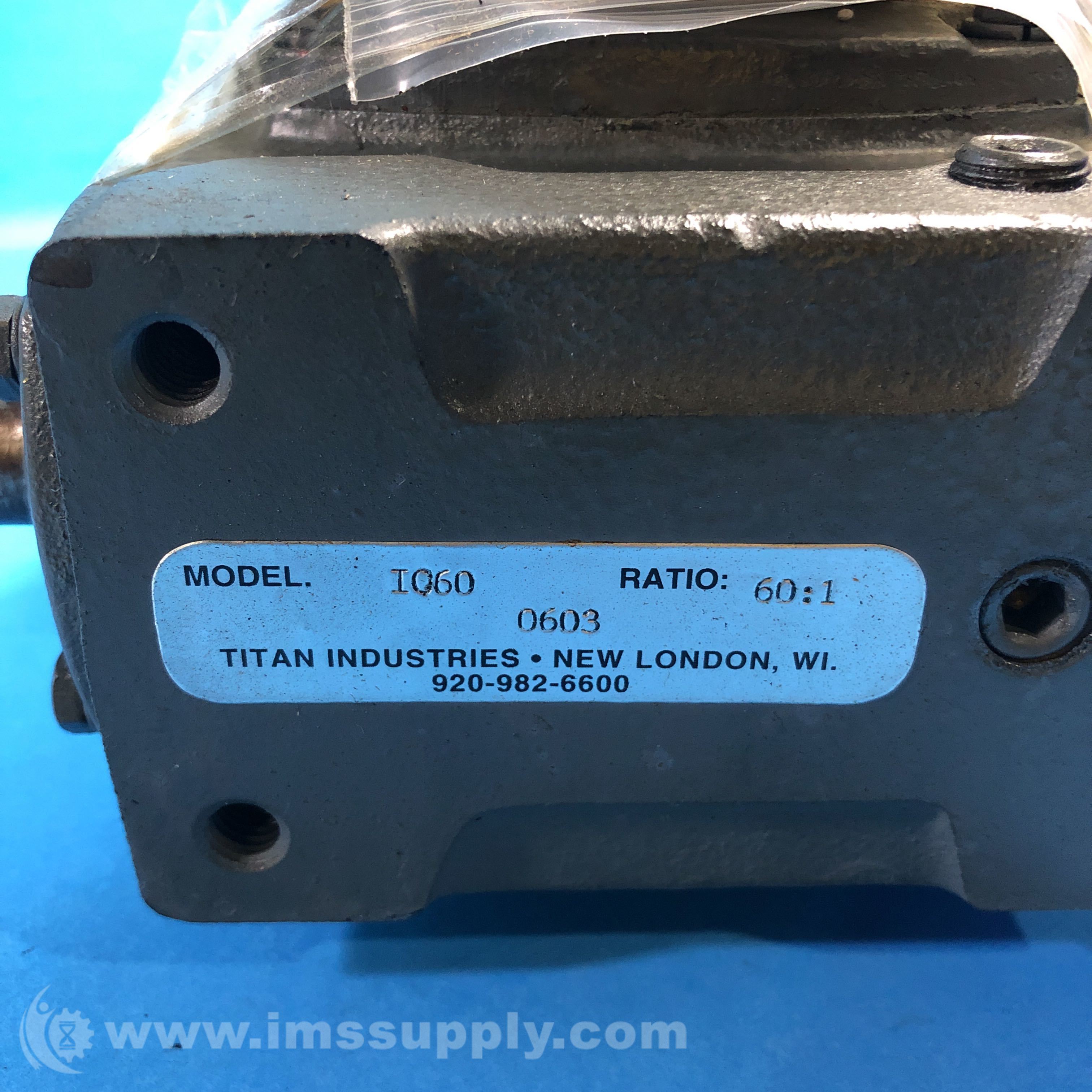 Titan Industries Inc I0-60-56C Gear Reducer, Ratio 60:1 - IMS Supply
