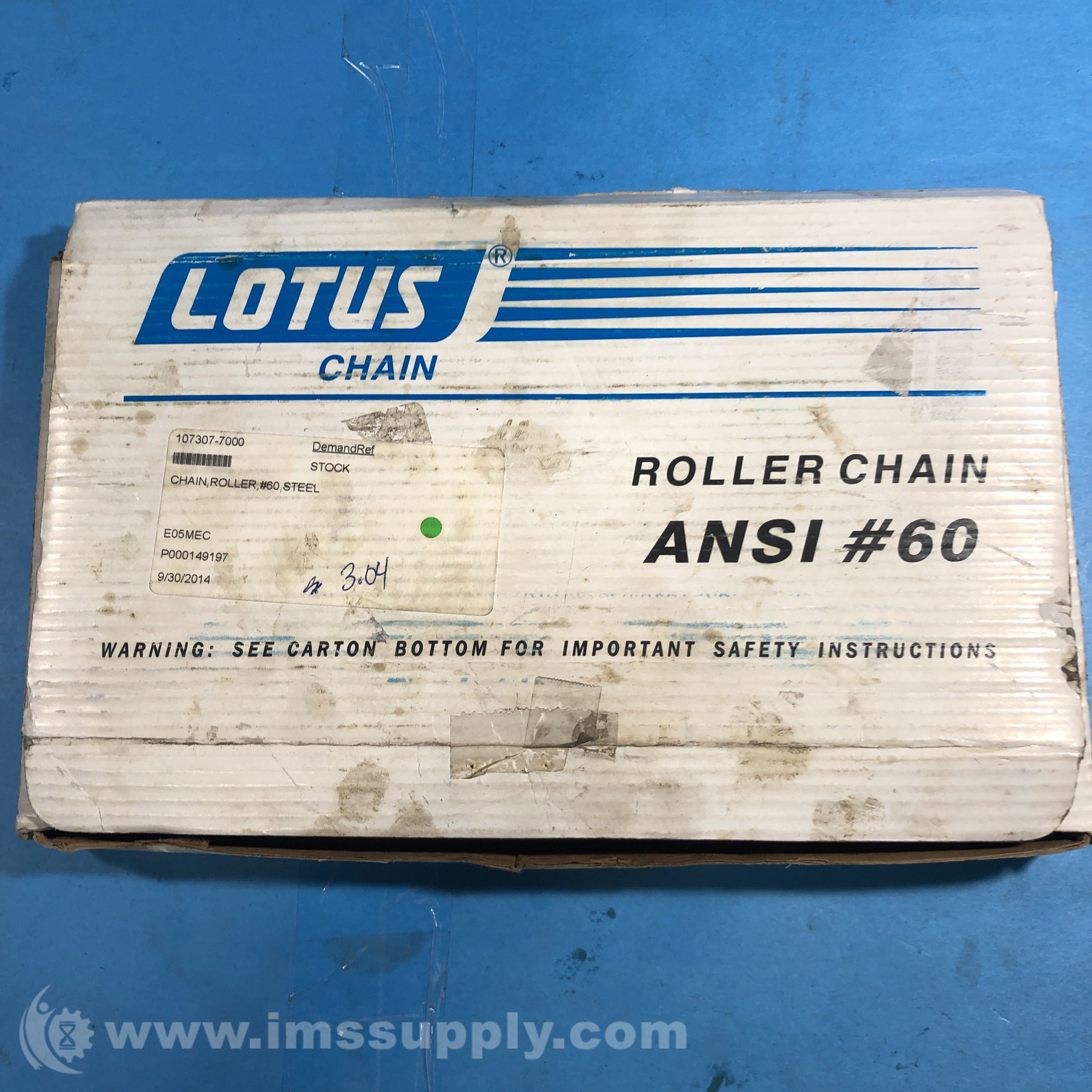 Tsubakimoto Chain Co. LOTUS 60 ANSI Roller Chain - IMS Supply