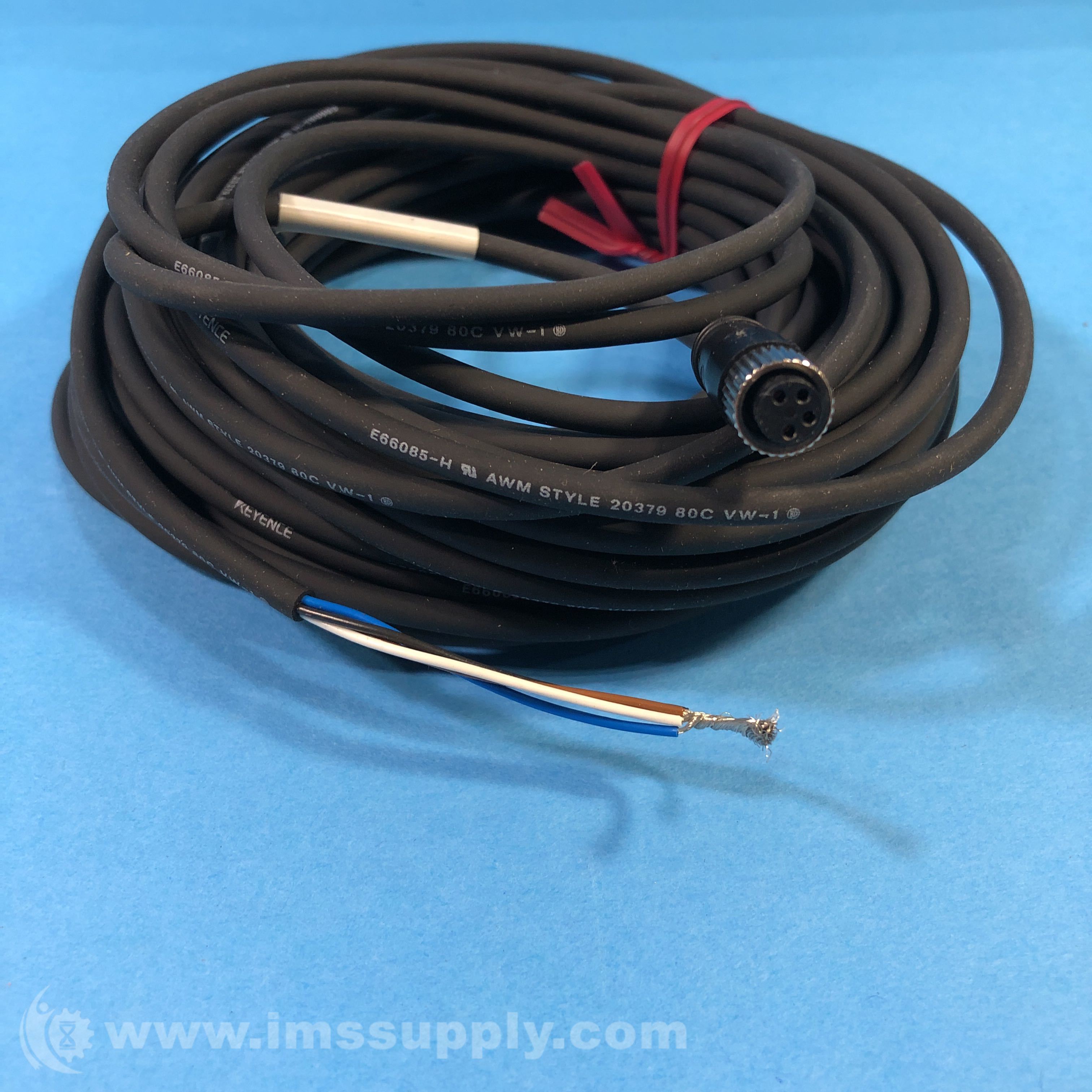 Keyence OP-73865 M8 4-Pin Female to Flying Leads Cable - IMS Supply