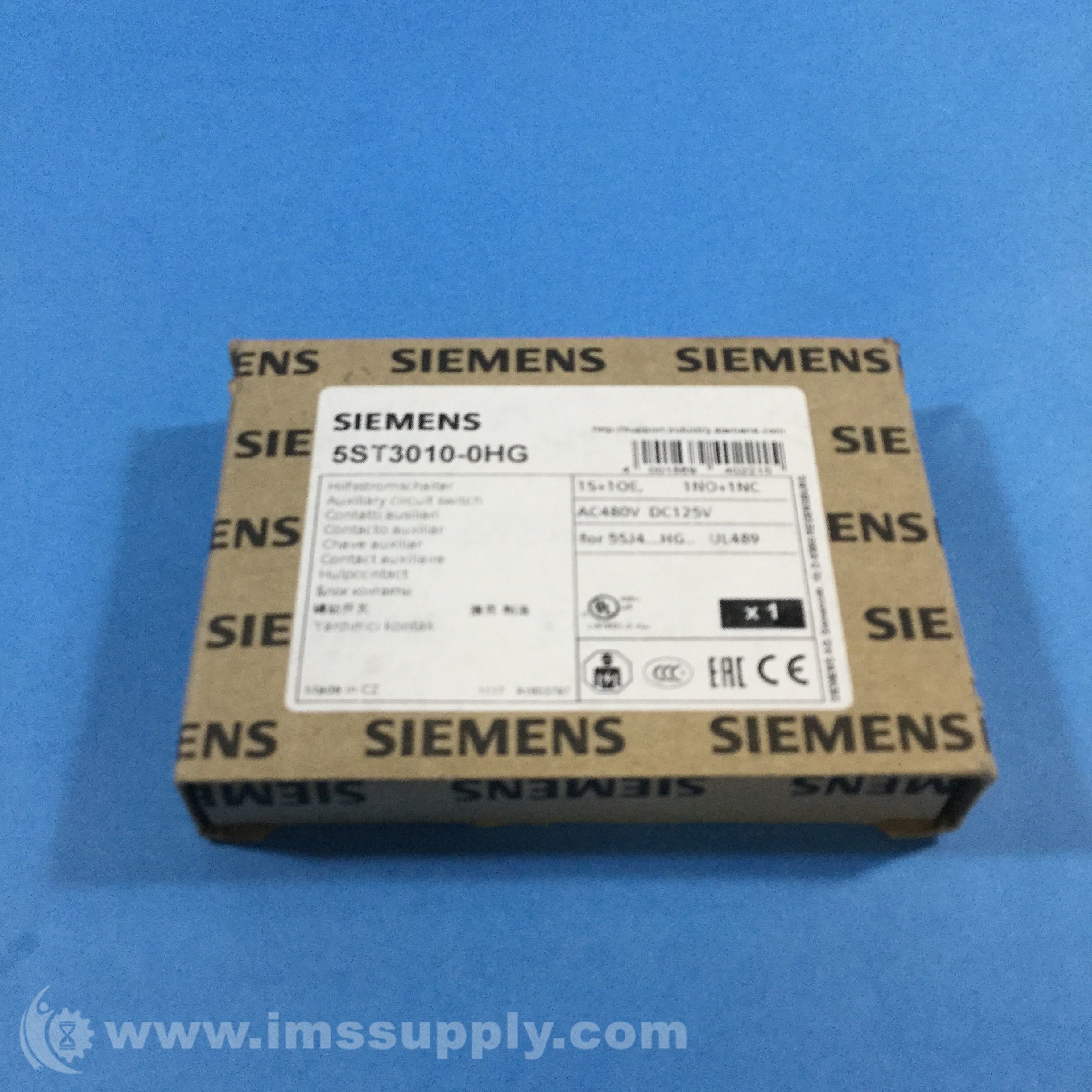 Siemens 5ST3010-0HG Auxiliary Current Switch, 1 NO+1 NC AC480V - IMS Supply