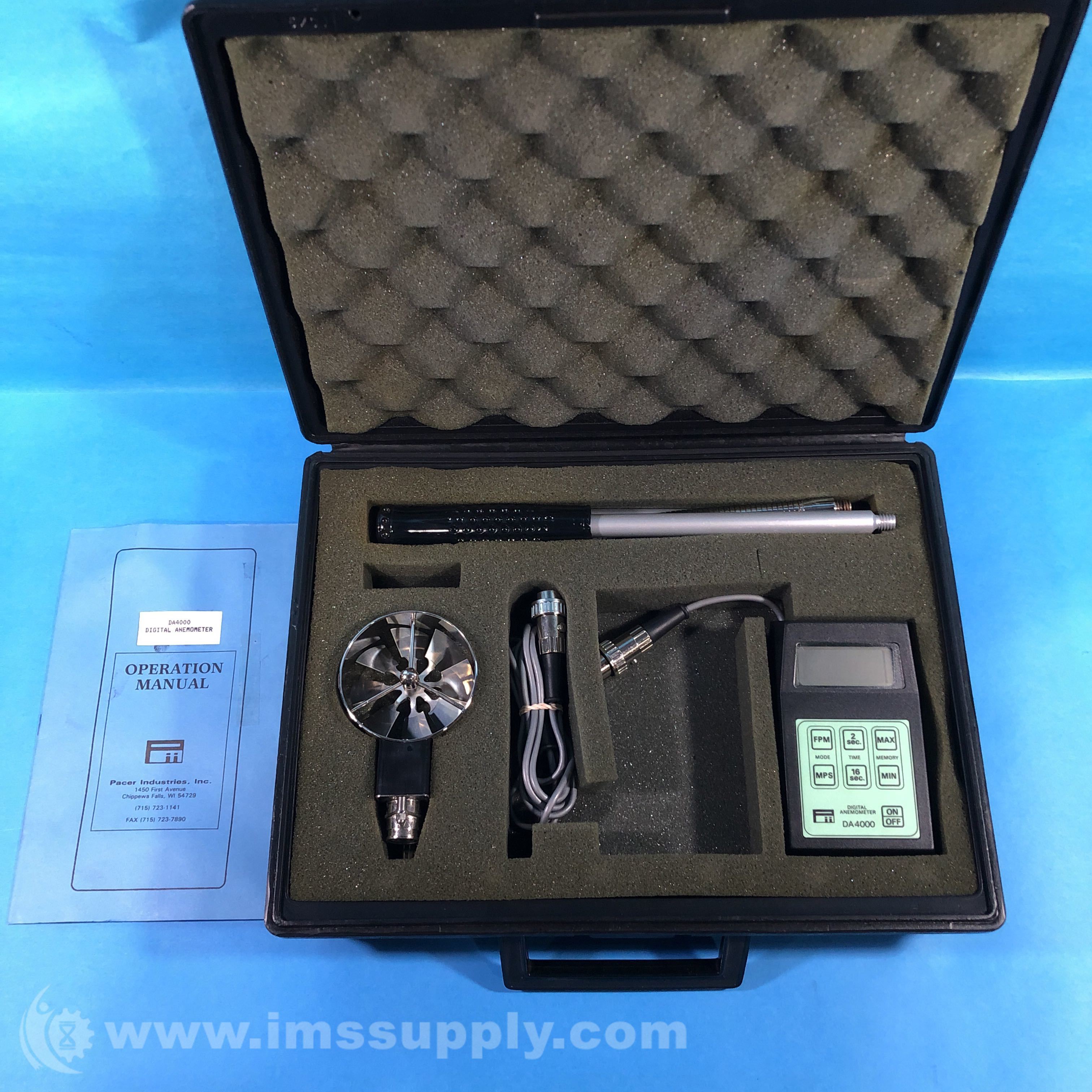 Pacer Instruments DA4000 Rotating Vane Anemometer - IMS Supply