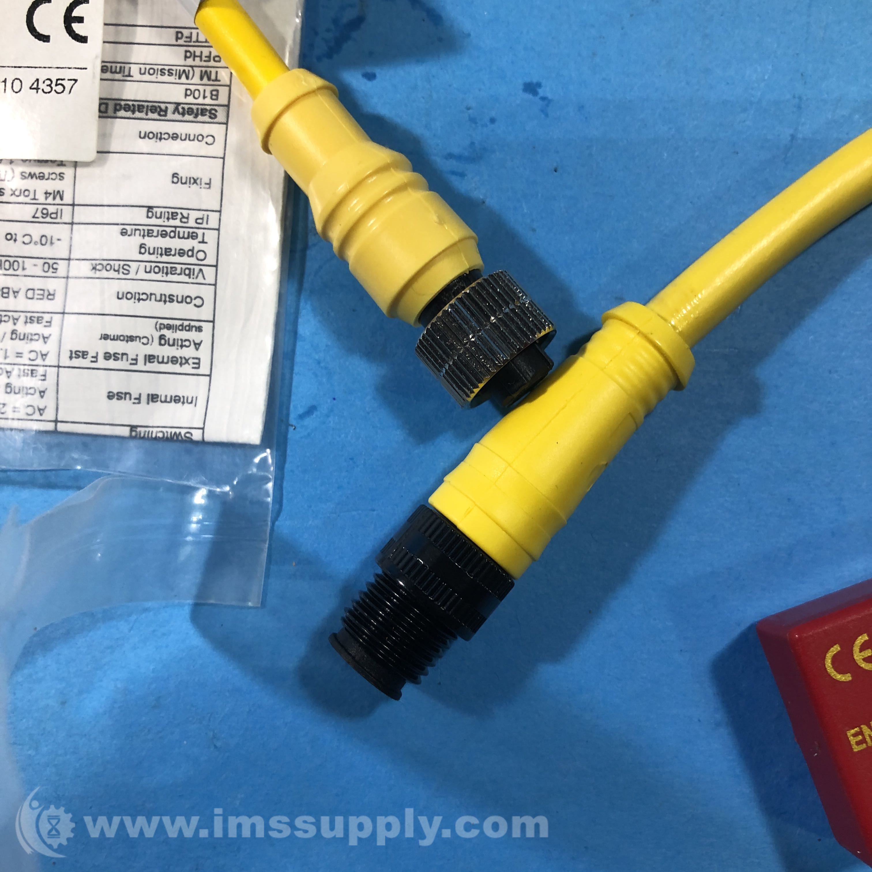 Sti 44512-0650 Cable, Safety Switch, M12, 10M, 6-Conductor - IMS Supply