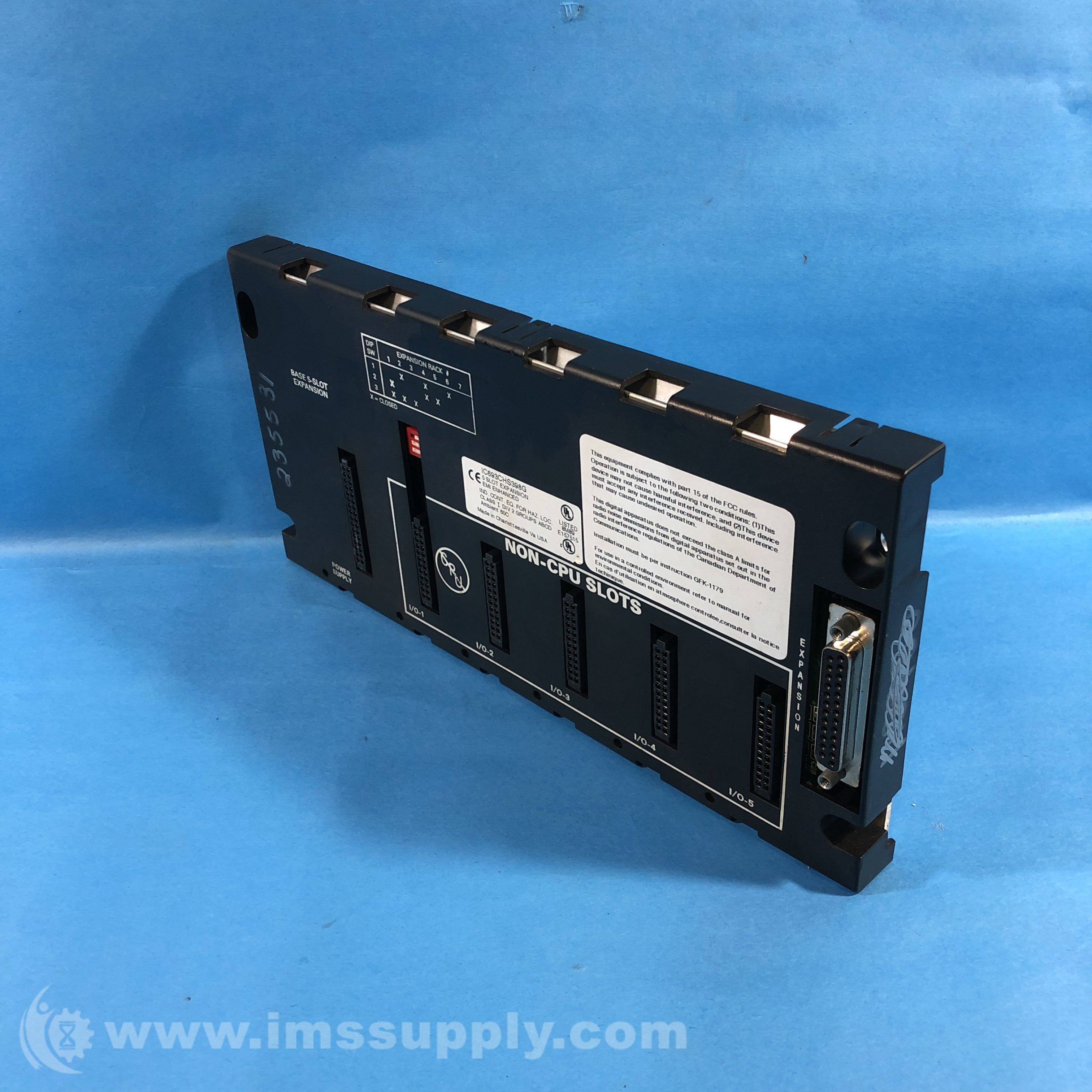 Fanuc IC693CHS398G 5 Slot Expansion Base Plate Module - IMS Supply