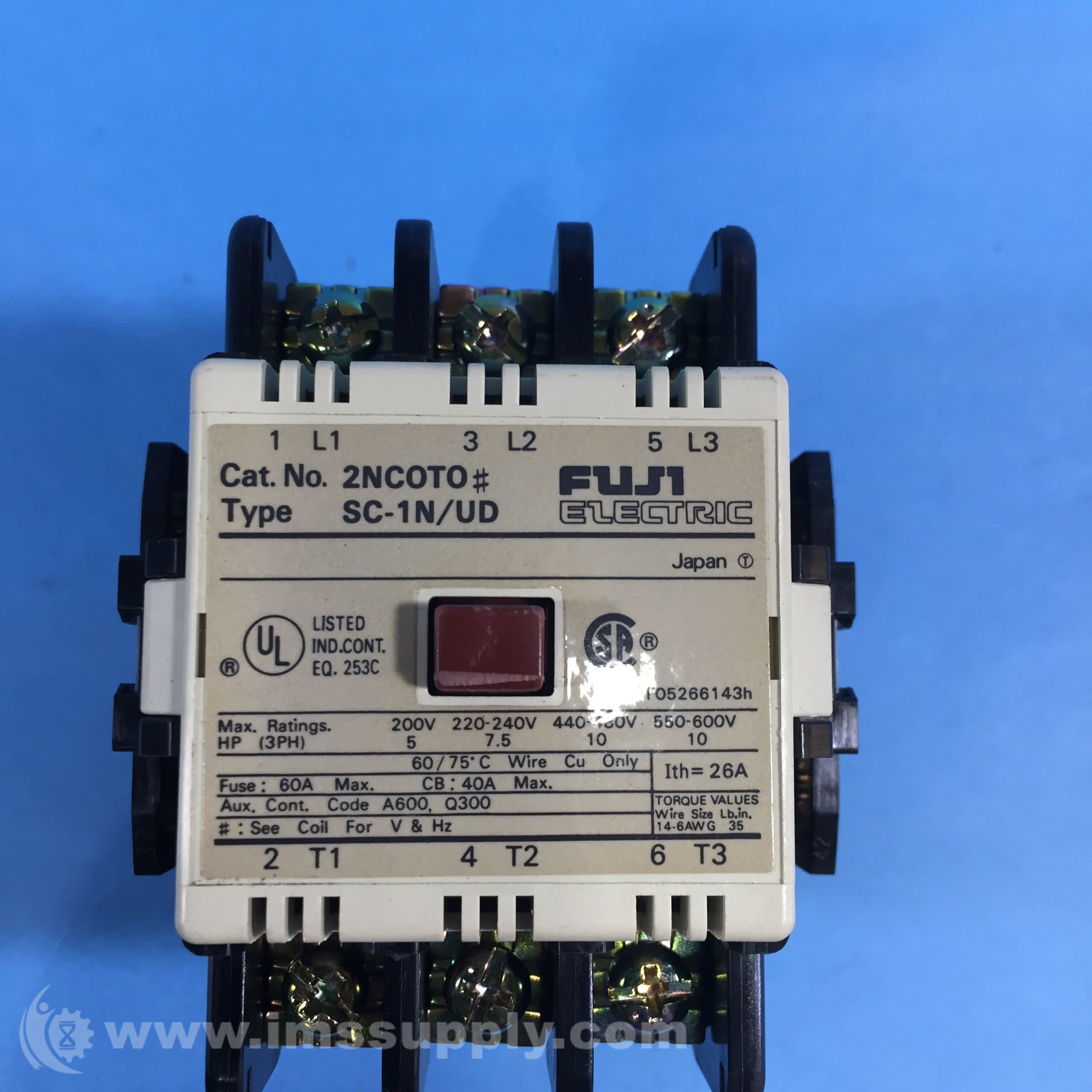 Fuji Electric SC-1N/UD Magnetic Contactor - IMS Supply