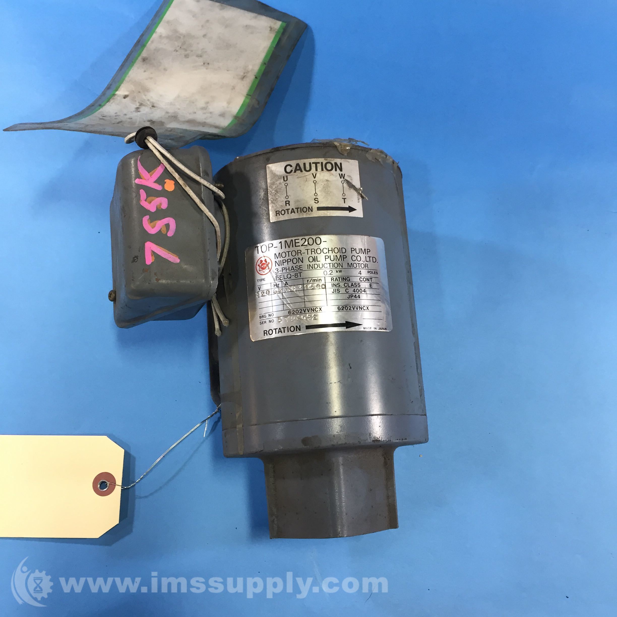 Nippon TOP-1ME200S 120V 60H Electric Motor, Trochoid Pump - IMS Supply