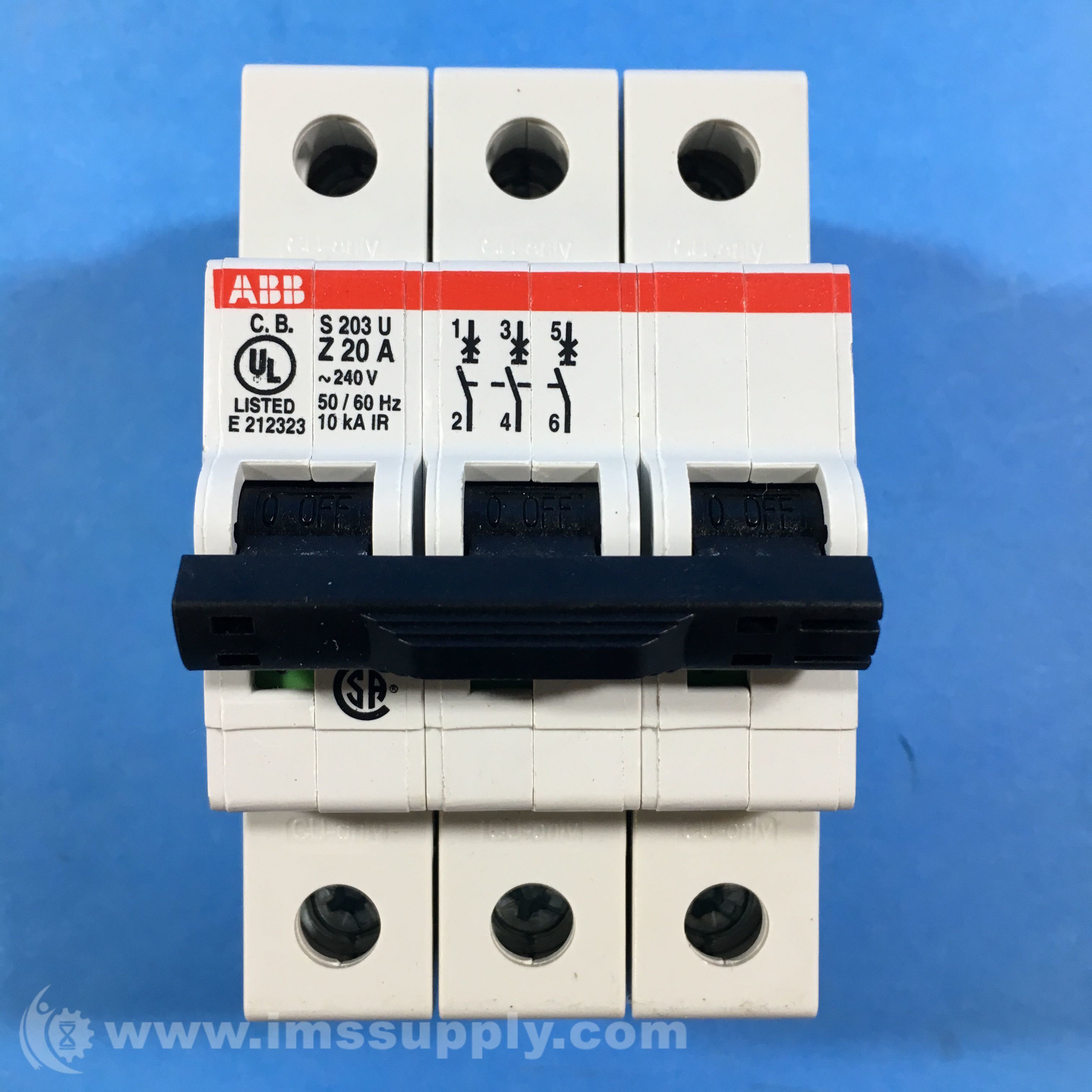 ABB S203U-Z20 Miniature Circuit Breaker, S200U Series - IMS Supply