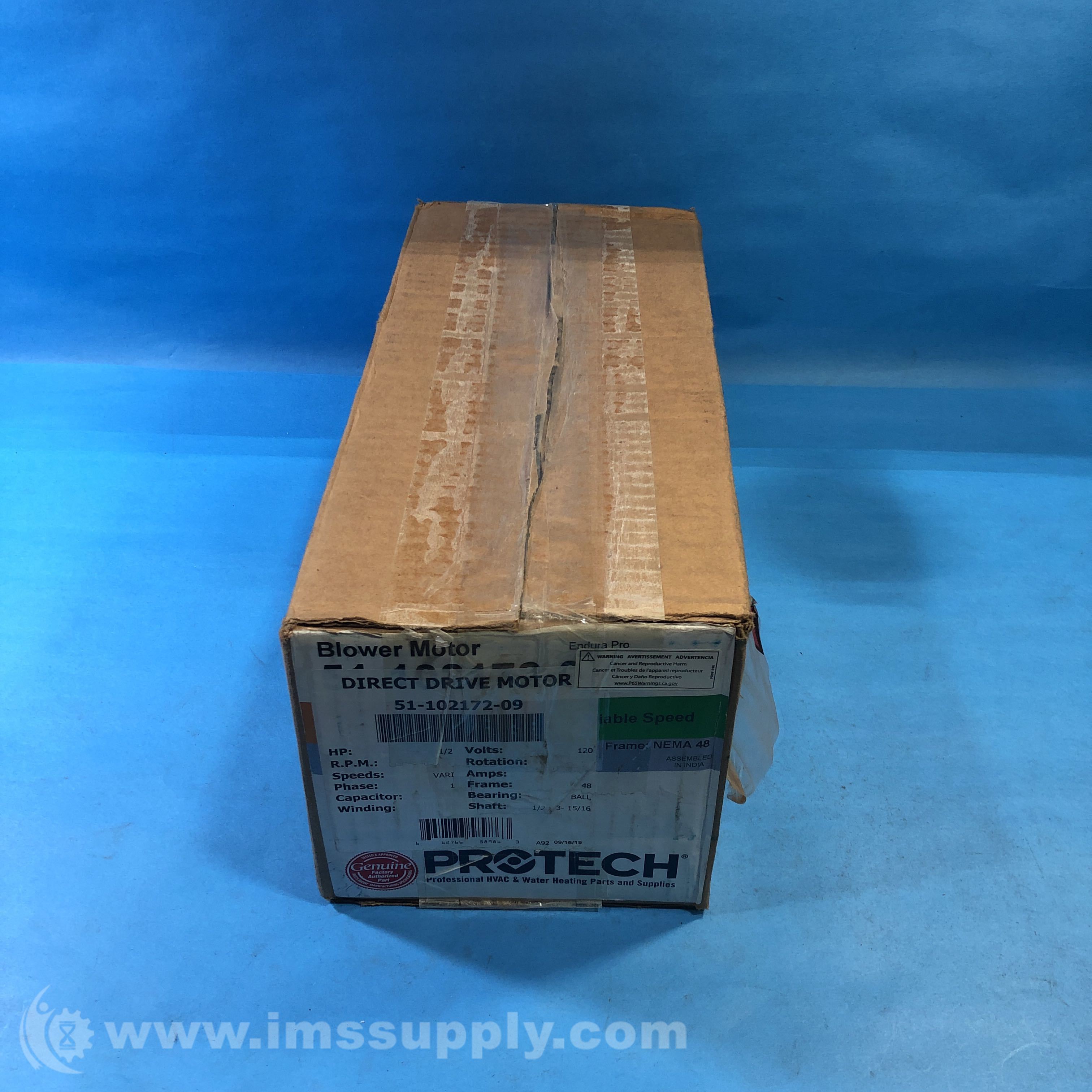 Protech 51-102172-08 Direct Drive Motor 1/2HP 120V - IMS Supply