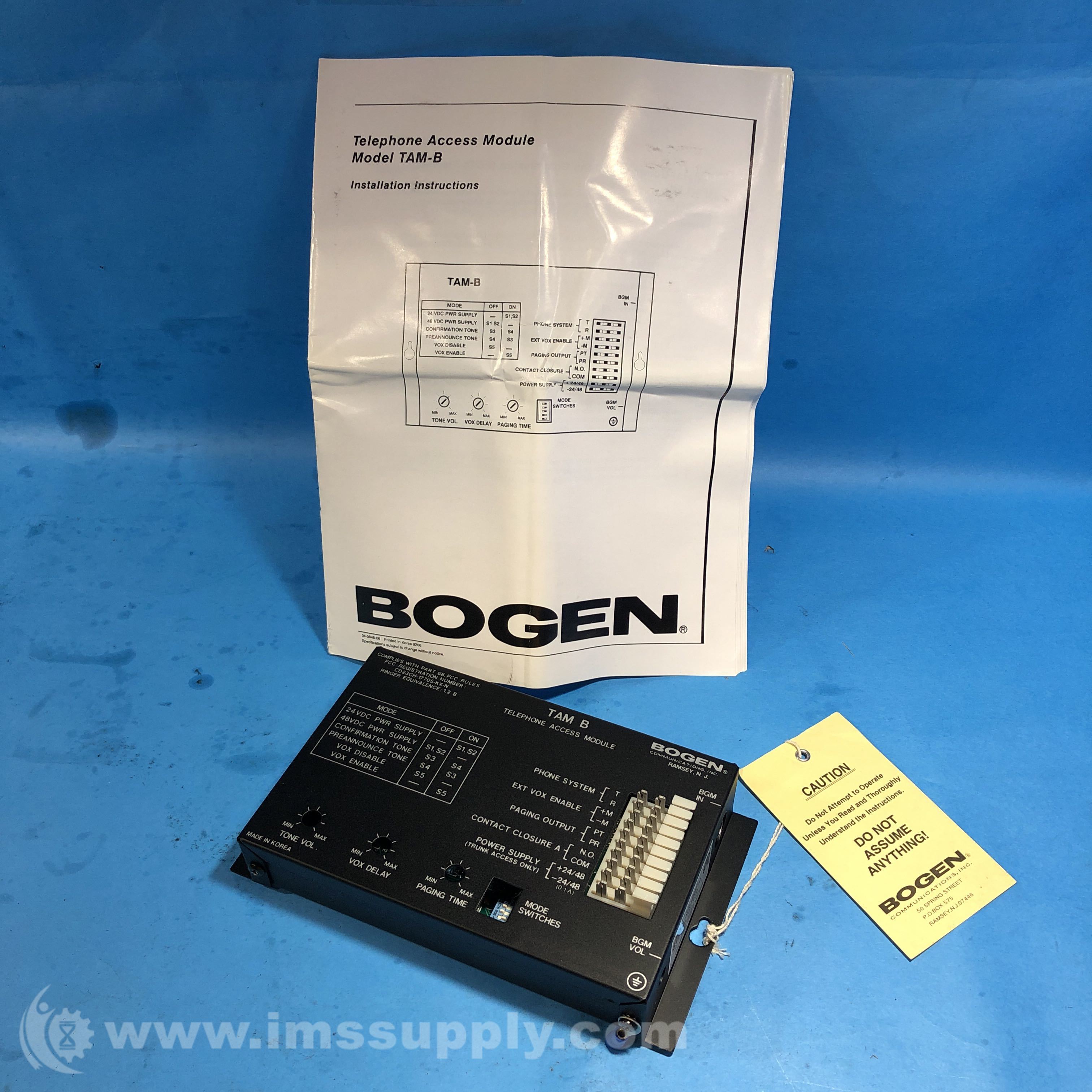 Bogen Communication TAM-B Telephone Access Module - IMS Supply