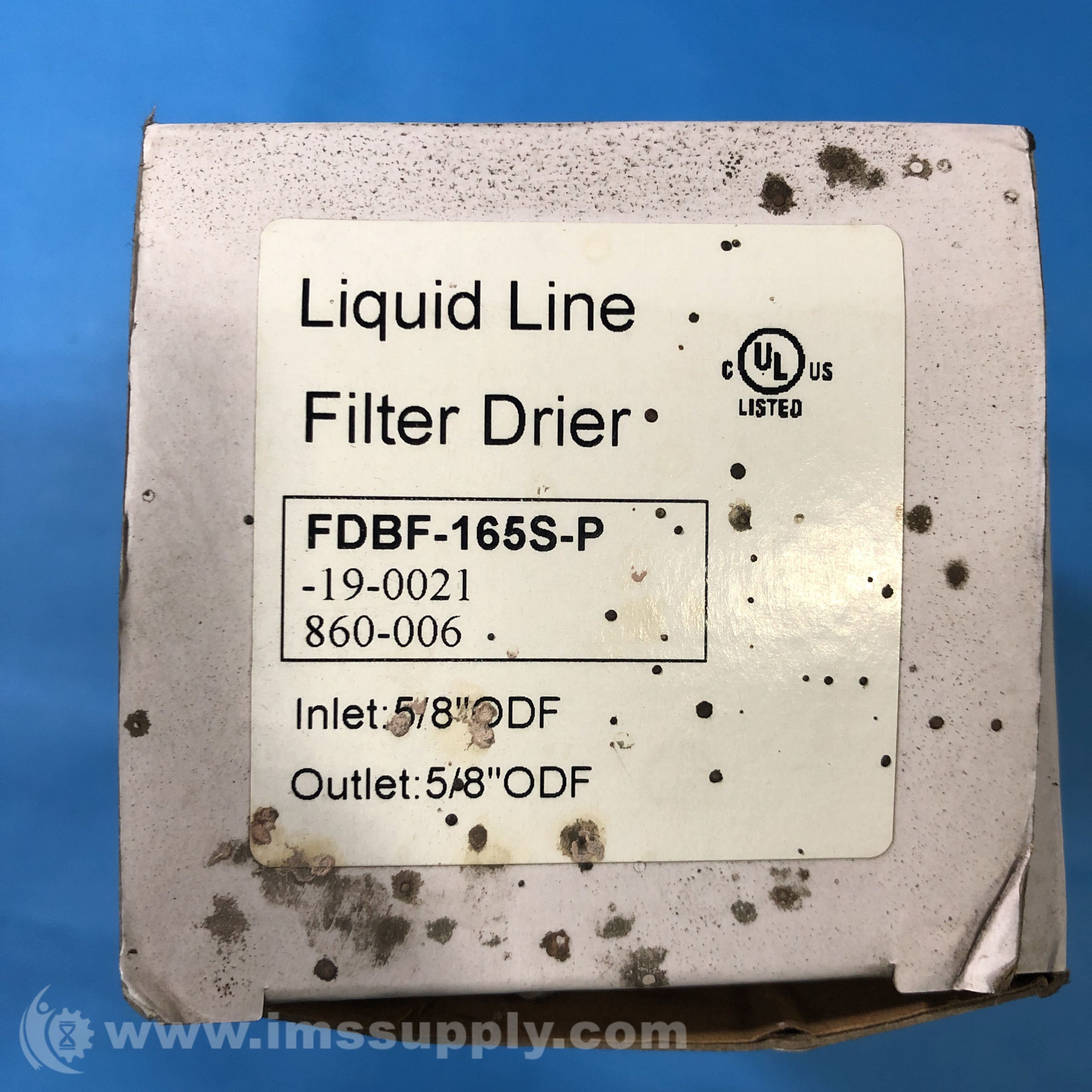 Wilspec FDBF-165S-P Liquid Line Filter Drier 5/8 Inlet Outlet - IMS Supply