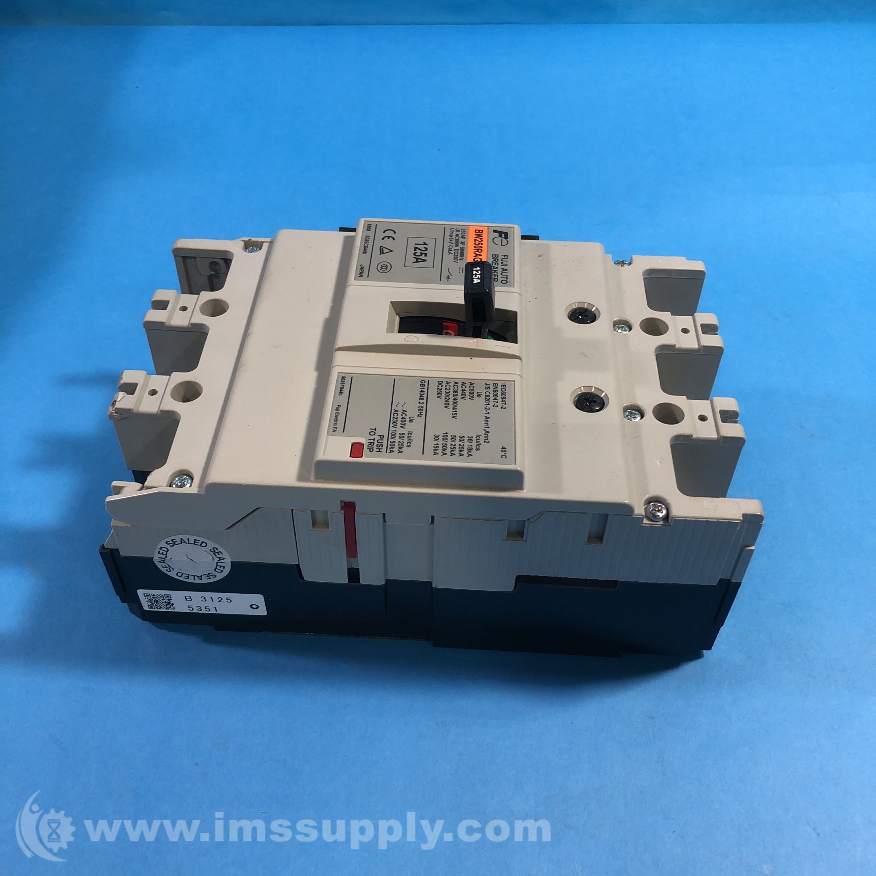 Fuji Electric Co BW250RAG-3P125 G-TWIN Breaker BW Series, 250AF - IMS ...