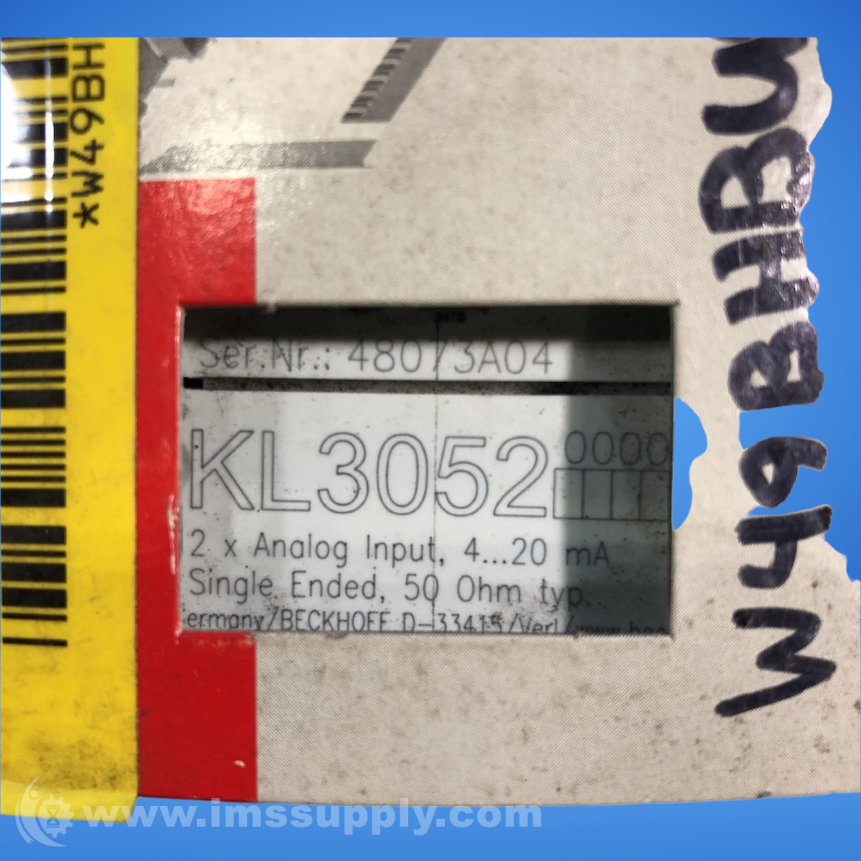 Beckhoff KL3052 Bus Terminal, 2-channel Analog Input - IMS Supply