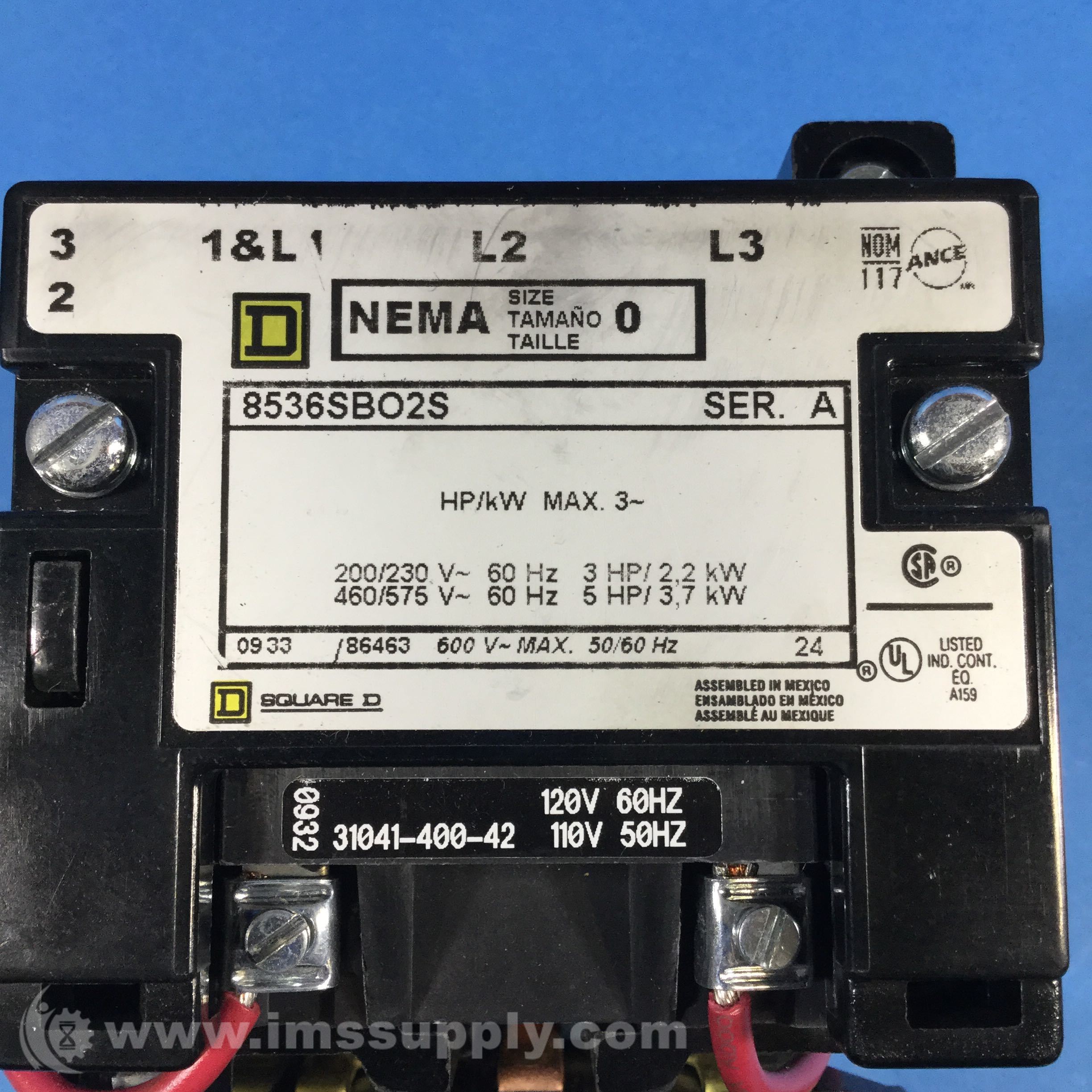 Square D 8536SB02S 3P 600V Starter 120V Coil - IMS Supply