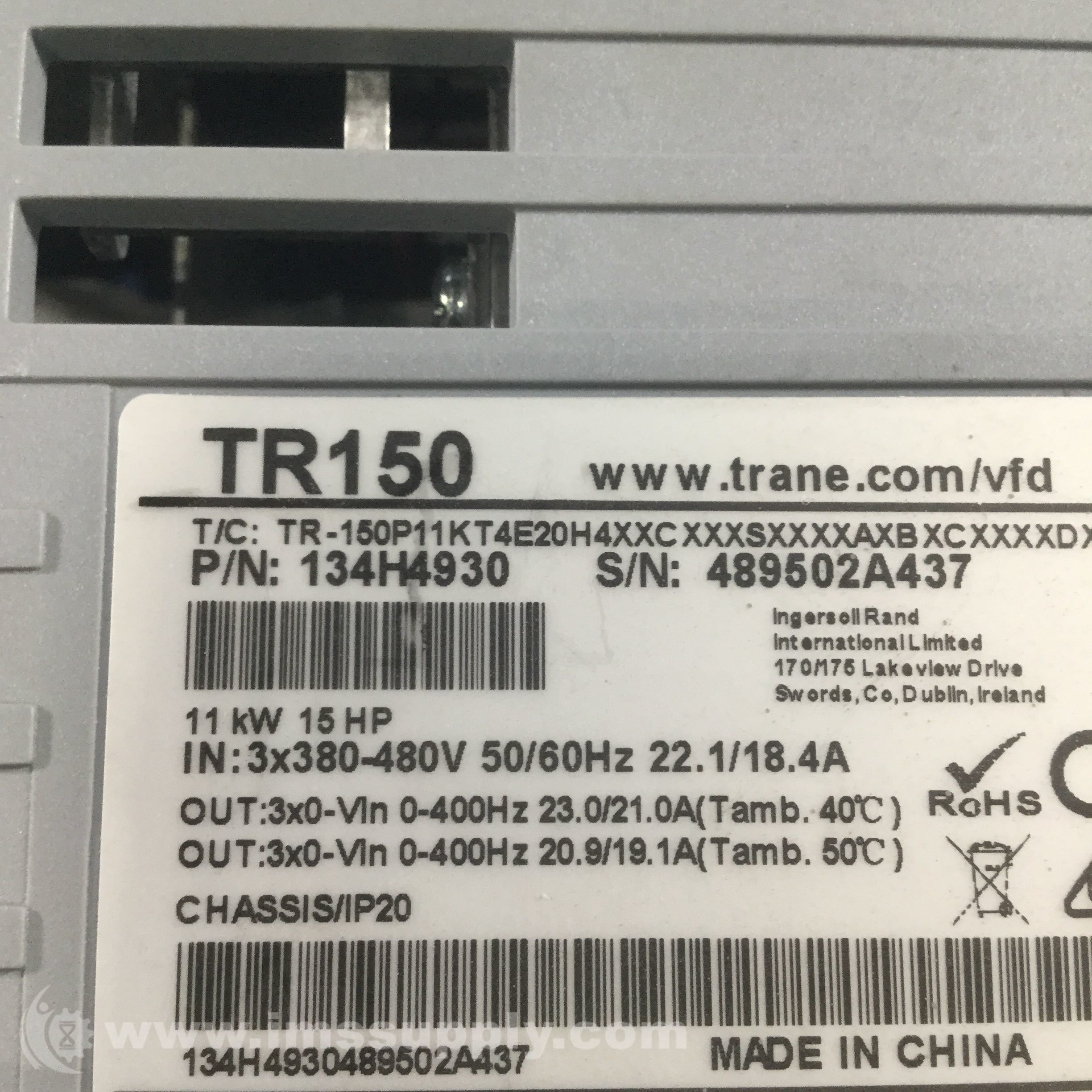 Trane 134H4930 TR150 Series Variable Frequency Drive - IMS Supply
