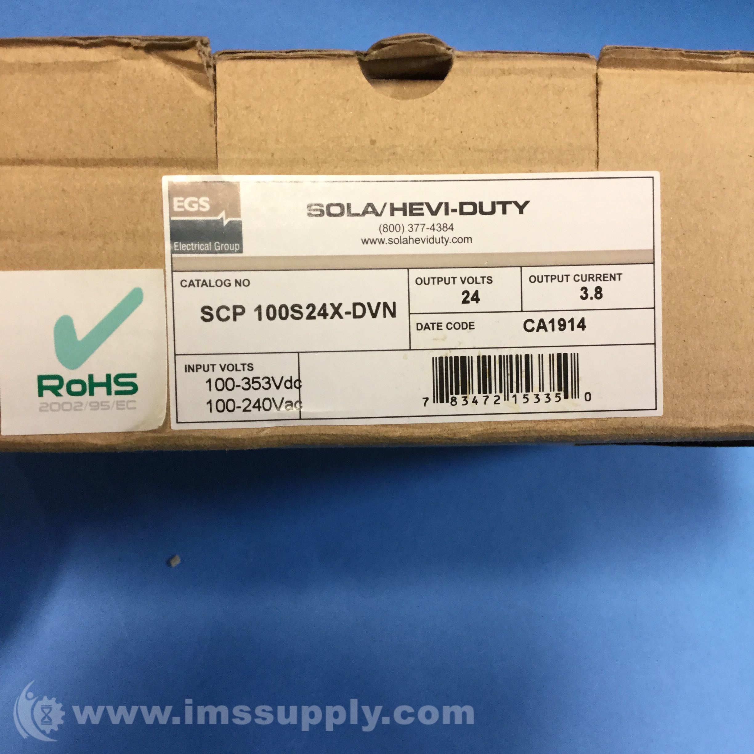 Egs SCP 100S24X-CP Power Supply 95W Output 3.8AMP 24VDC - IMS Supply