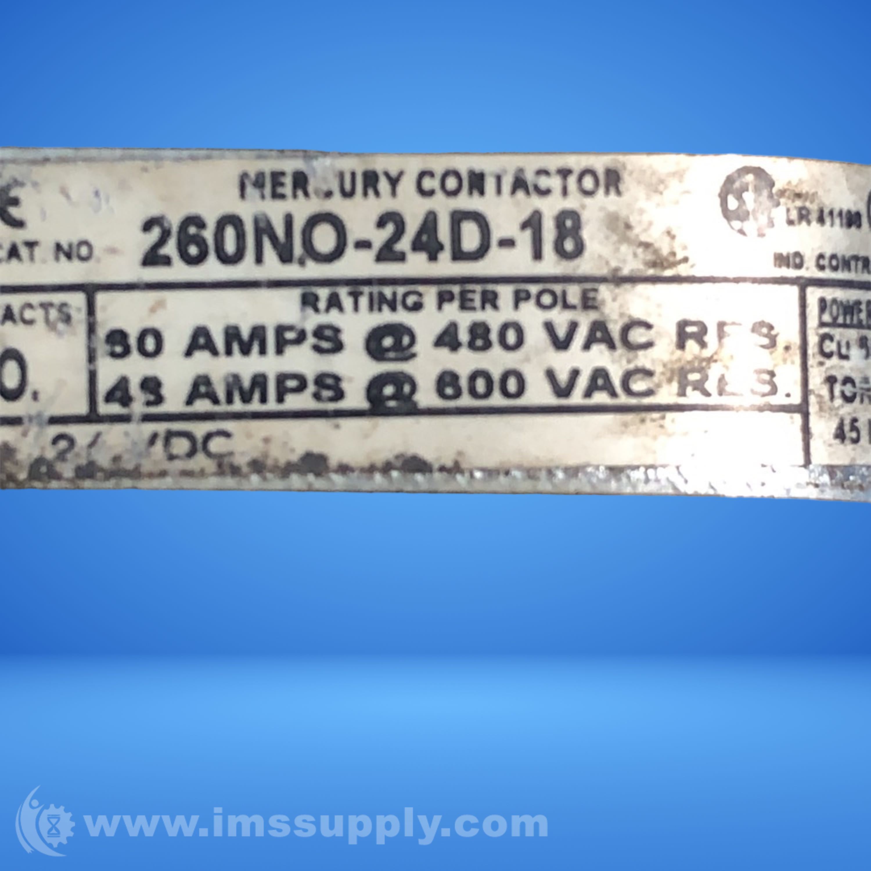 Mdi 260NO-24D-18 Mercury Relay - IMS Supply