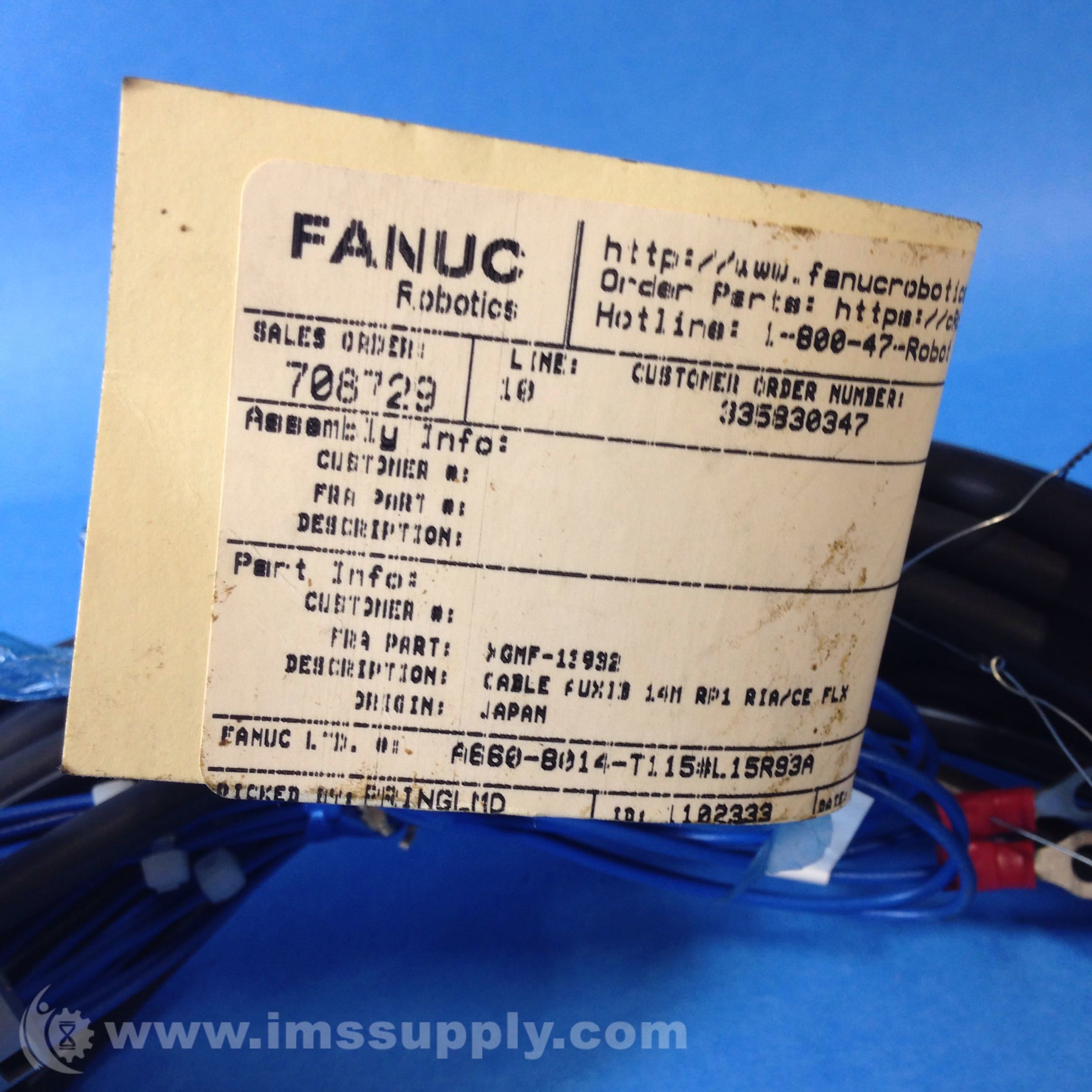 Fanuc XGMF-13932 Robotic Cable - IMS Supply