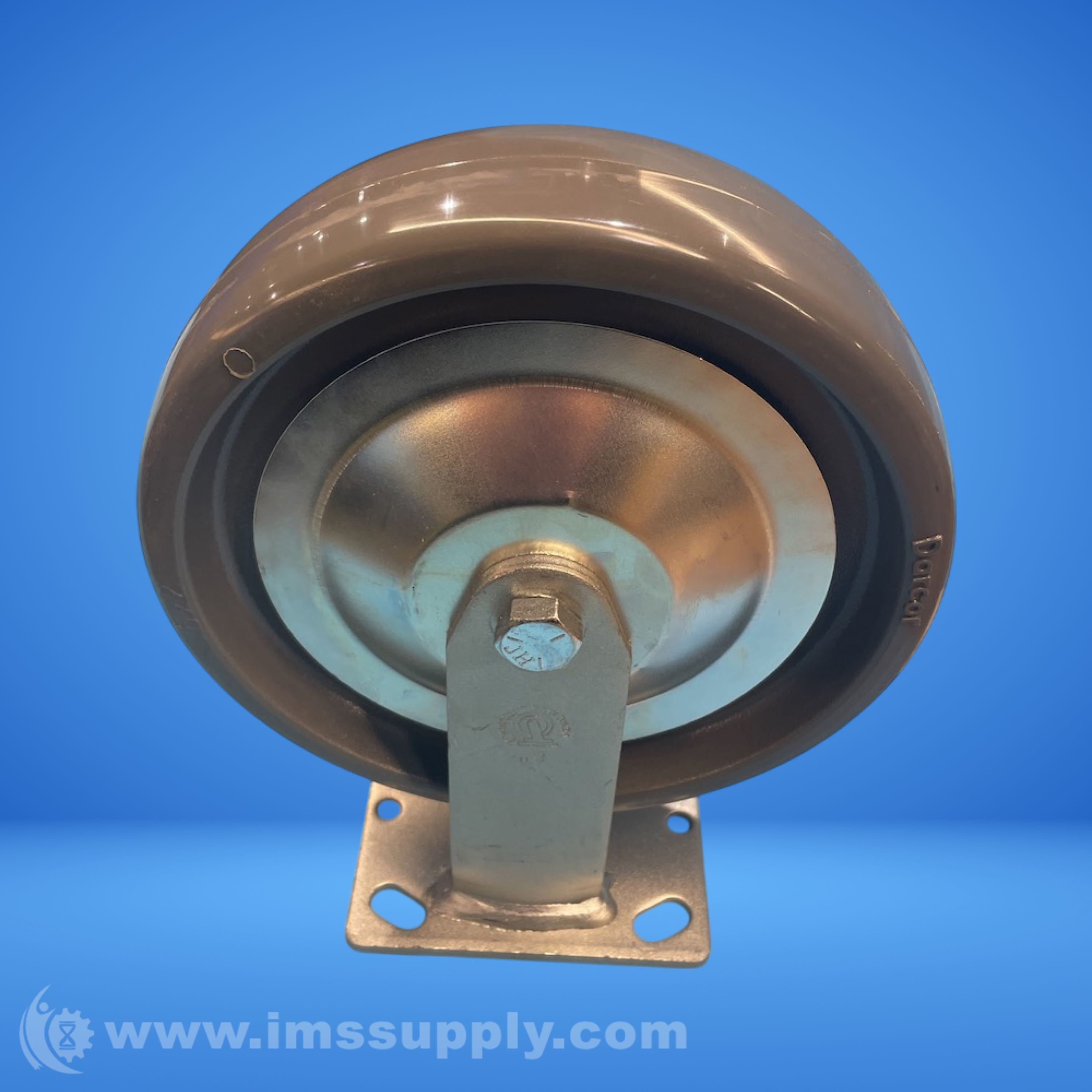 Darcor 8 inch x 2 inch Grey Steel Solid Caster Wheel - IMS Supply